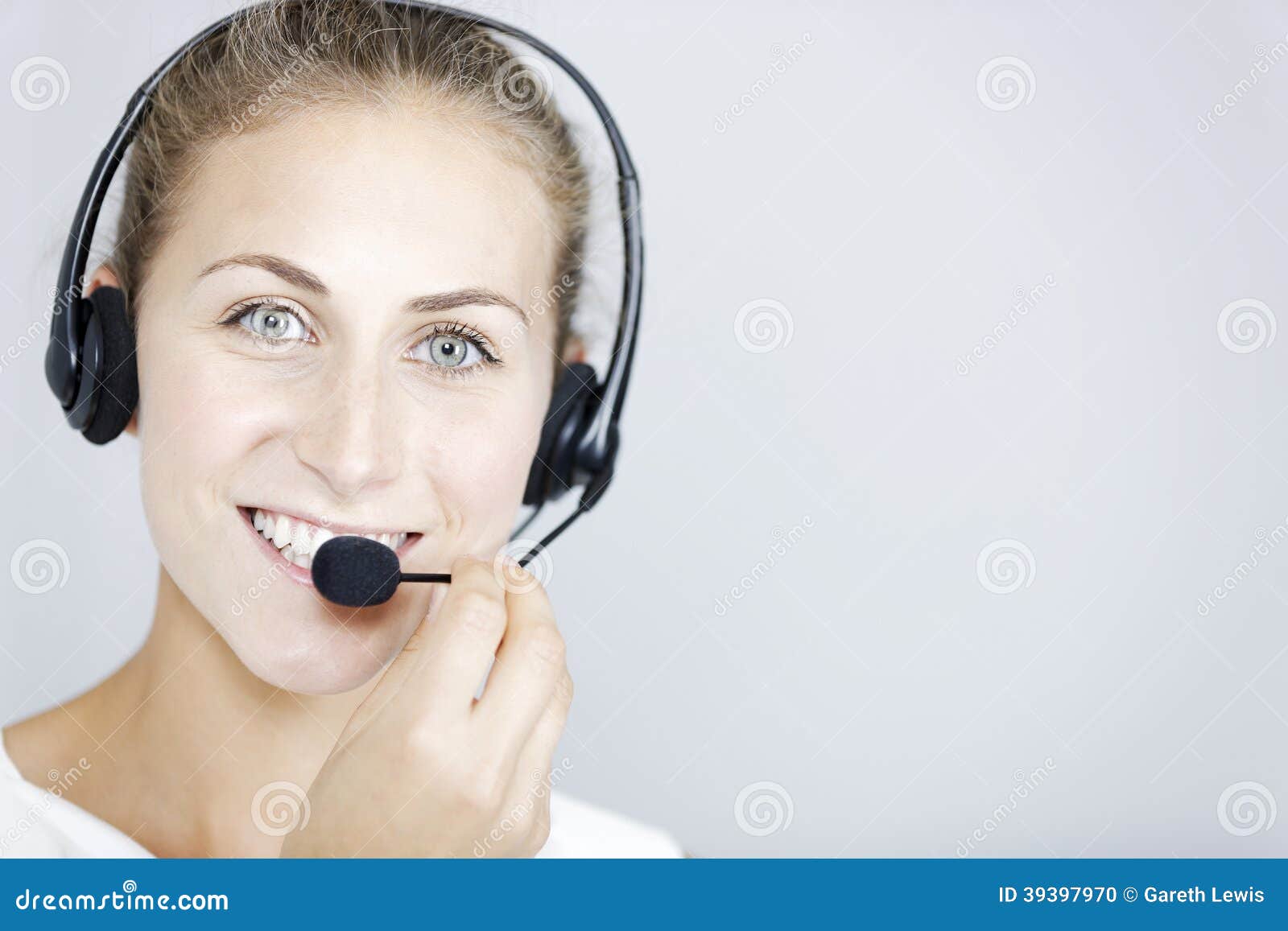 Call Centre Woman with Headset Stock Photo - Image of call, center ...
