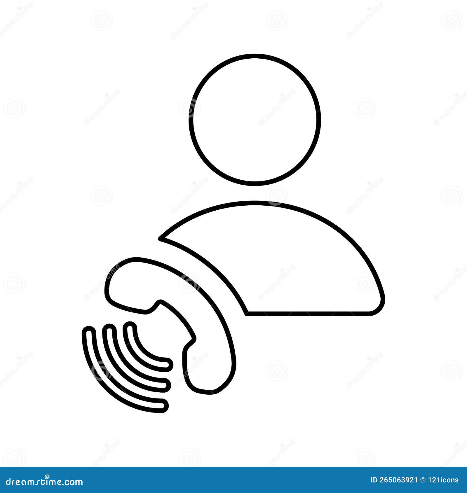 Call, Communication, Contact Outline Icon.Line Art Vector Stock ...