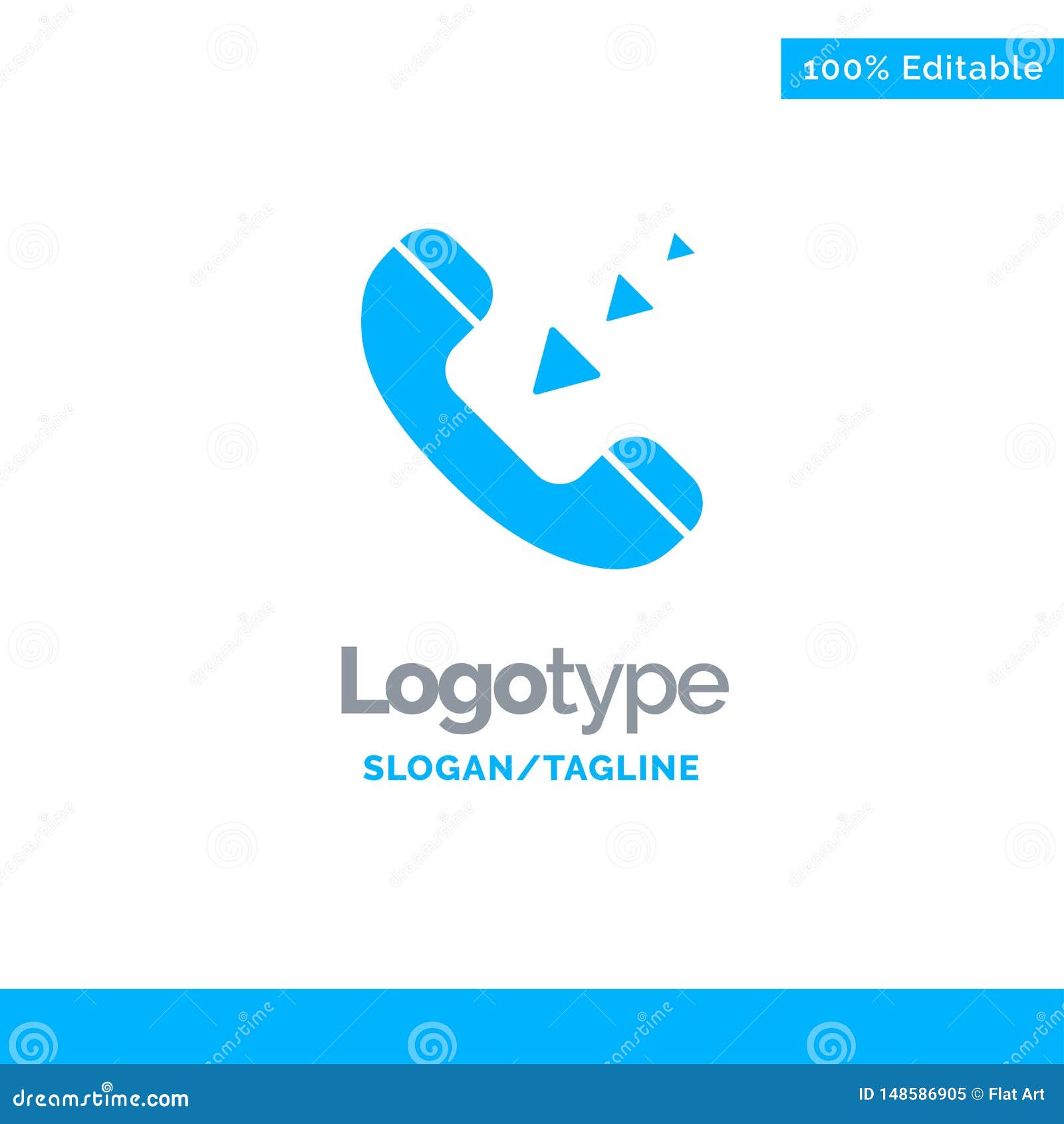 Call, Communication, Incoming, Phone Blue Solid Logo Template. Place ...