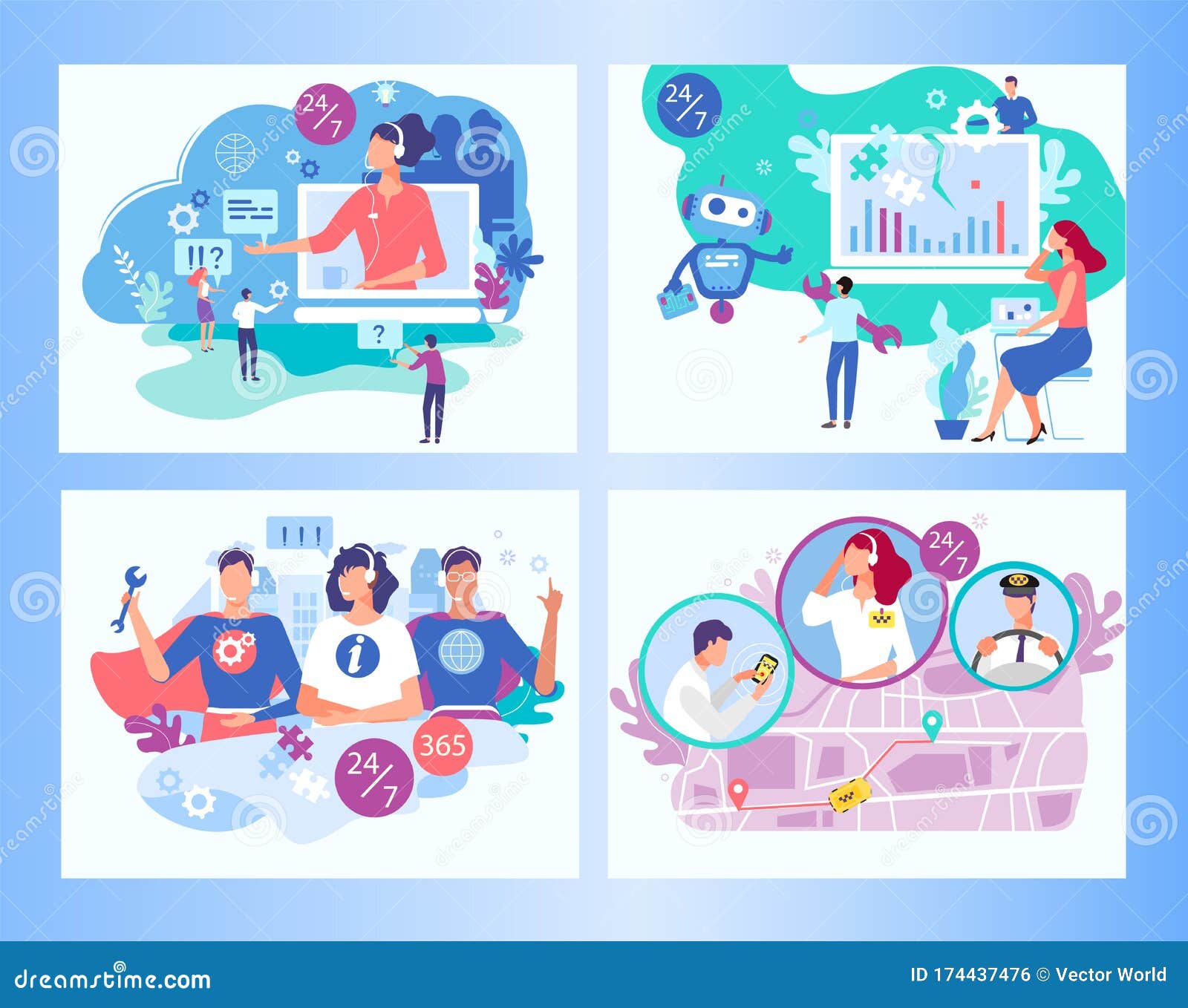 Call Communication Technical Concept on Online Person Hand Drawn Vector ...