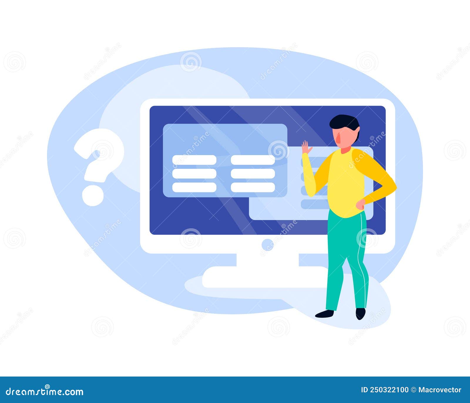 Call Computer Question Composition Stock Illustration - Illustration of ...