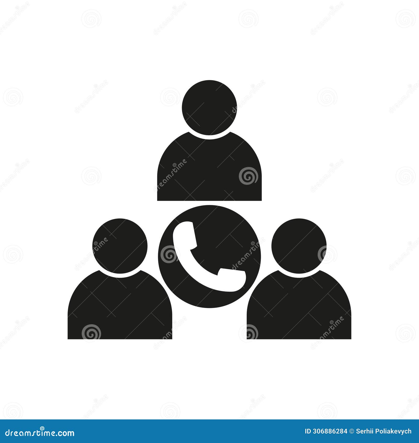 Call Conference Icon. Group Communication Symbol. Vector Illustration ...