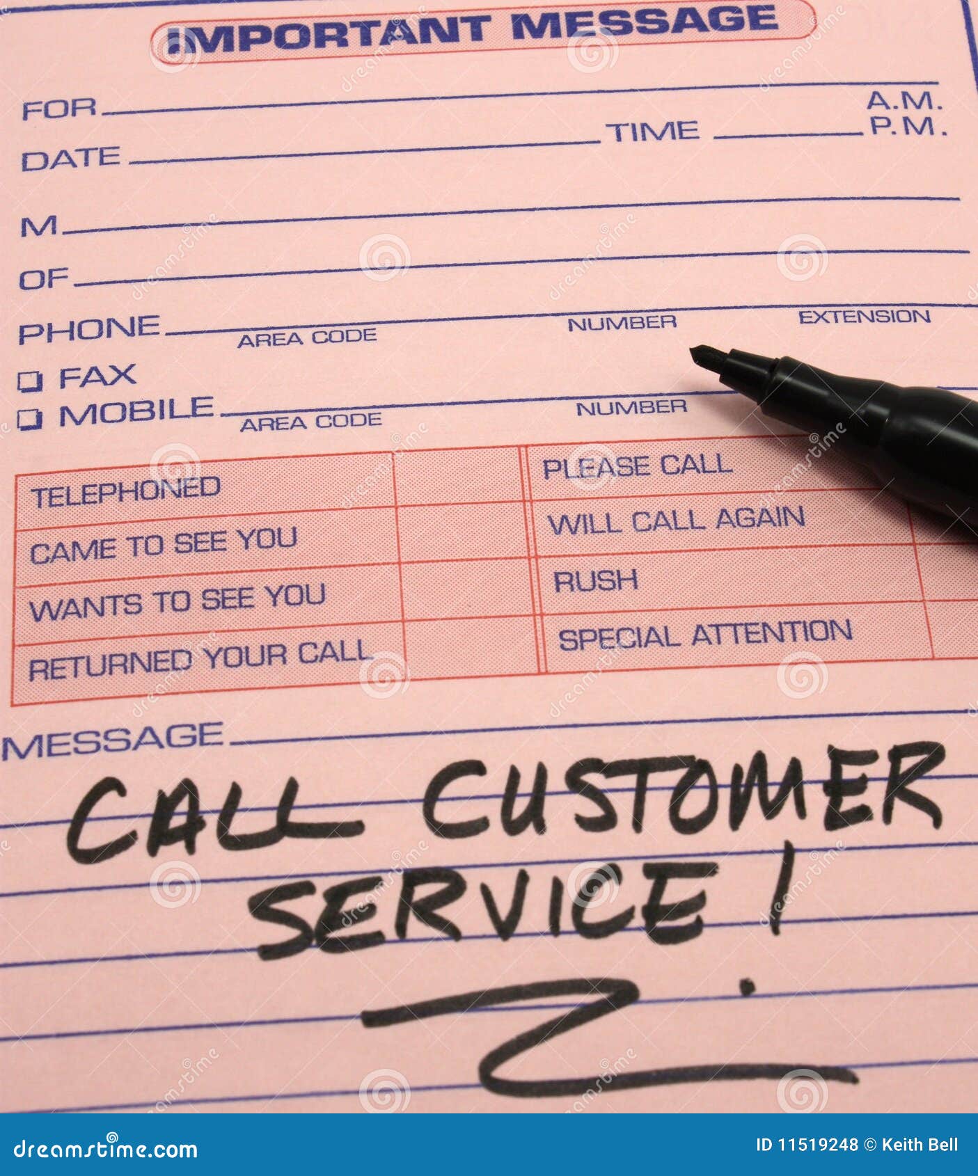 Call Customer Service Message Stock Photo - Image of customer, message ...