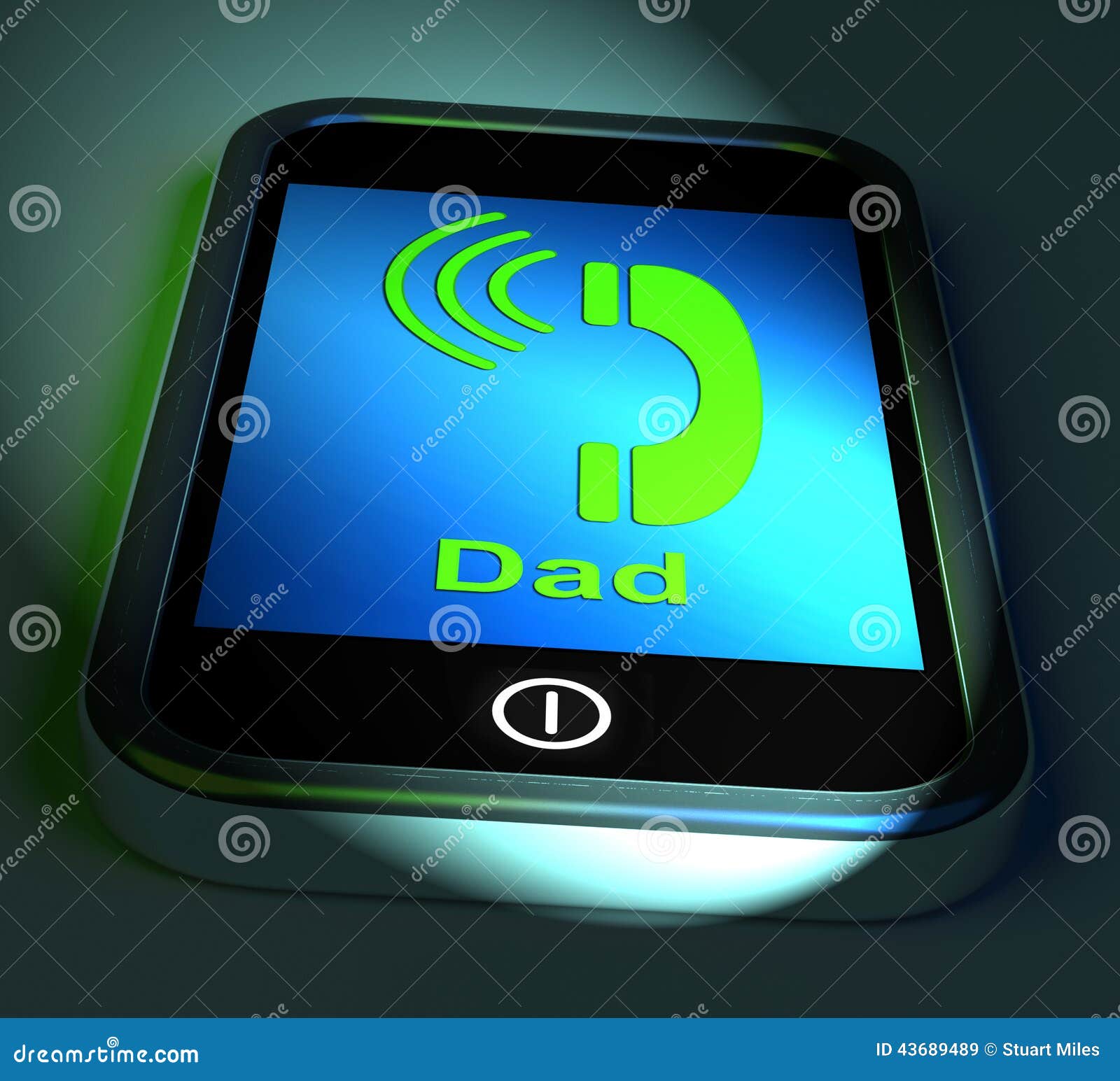 Call Dad on Phone Means Talk To Father Stock Illustration ...