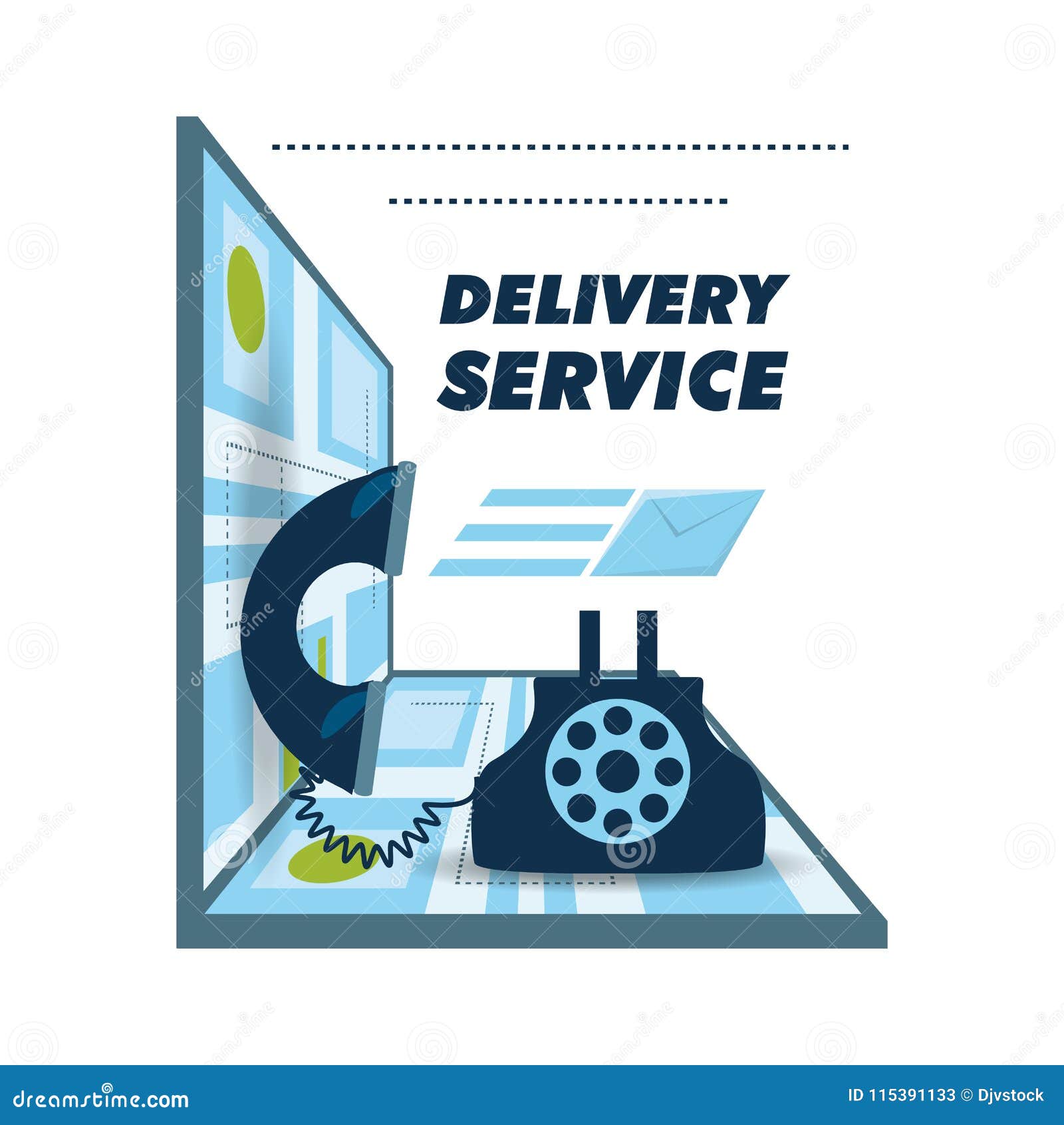 Call Delivery Service and Map Ubication Stock Vector - Illustration of ...