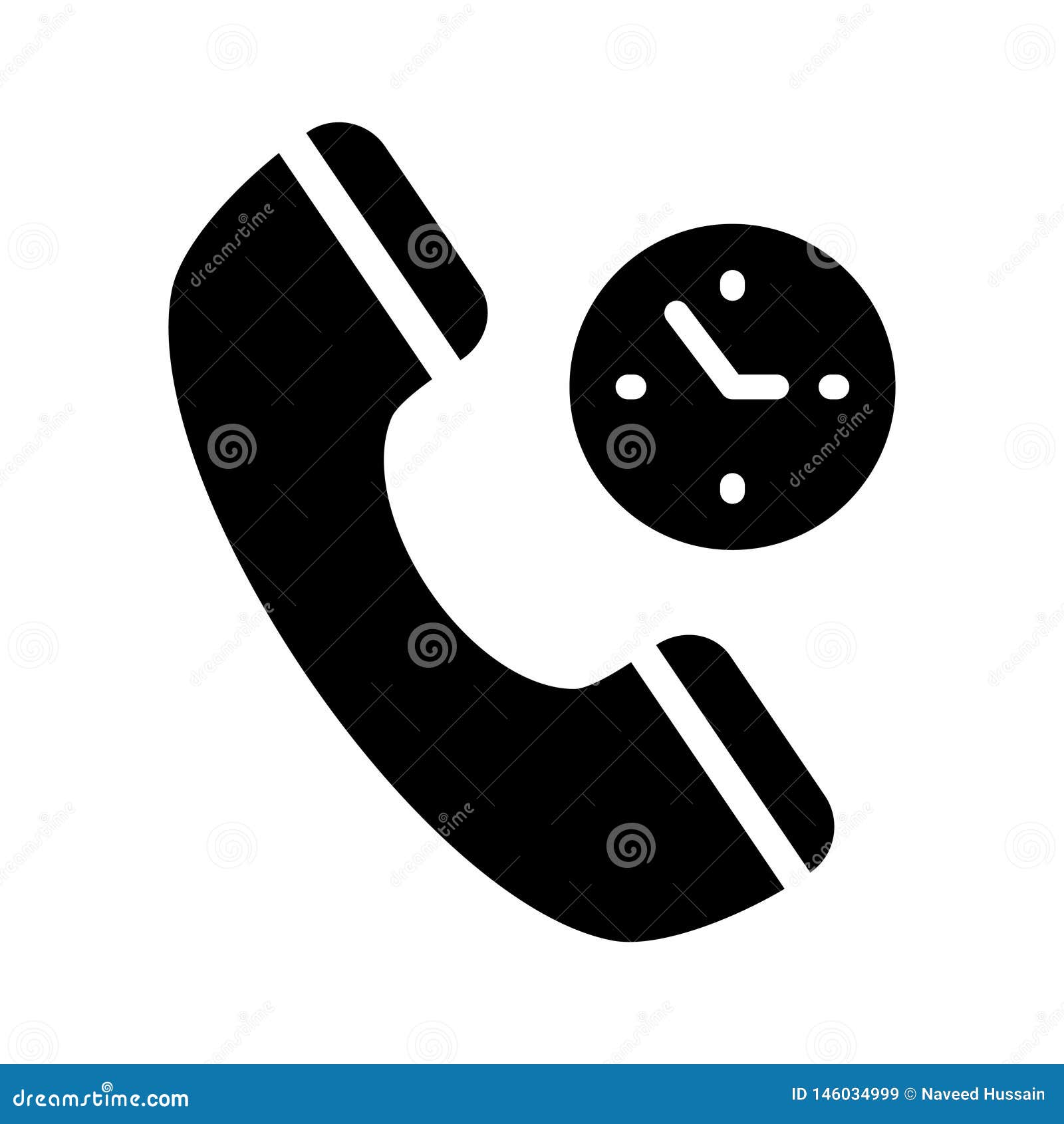 Call Duration Glyph Flat Vector Icon Stock Vector - Illustration of ...