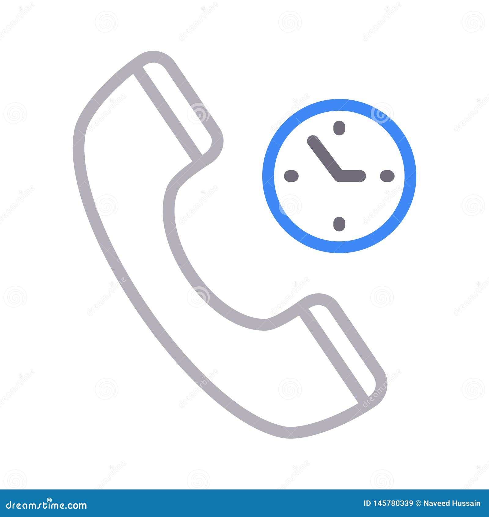Call Duration Thin Color Line Vector Icon Stock Vector - Illustration ...