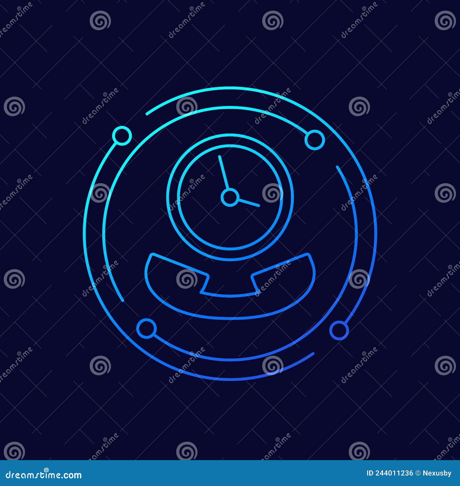 Call Duration, Time Line Icon for Apps Stock Vector - Illustration of ...