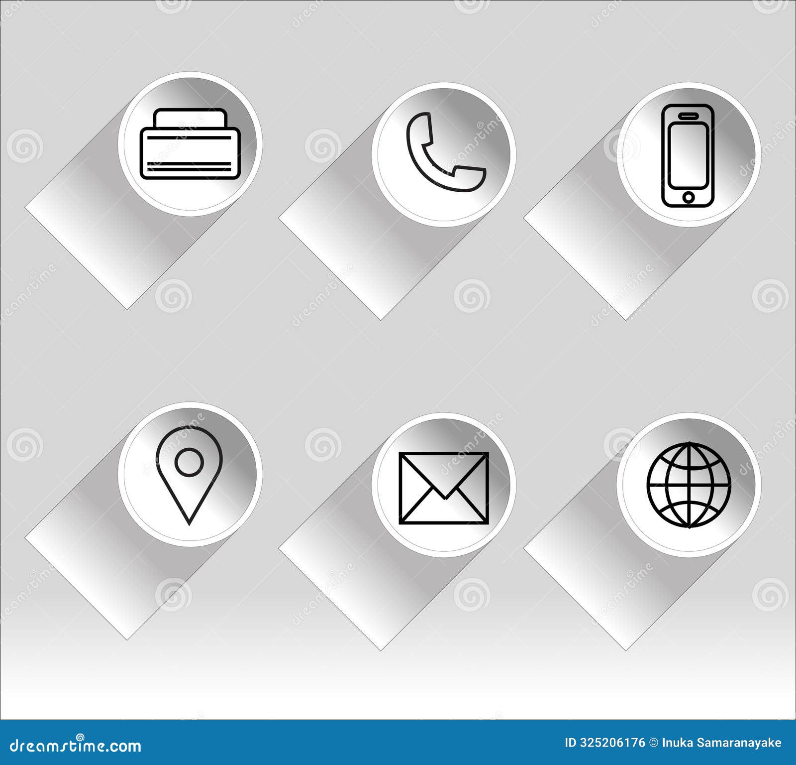 Sleek and Modern Call, Email , Location and Website Icons Stock Vector ...