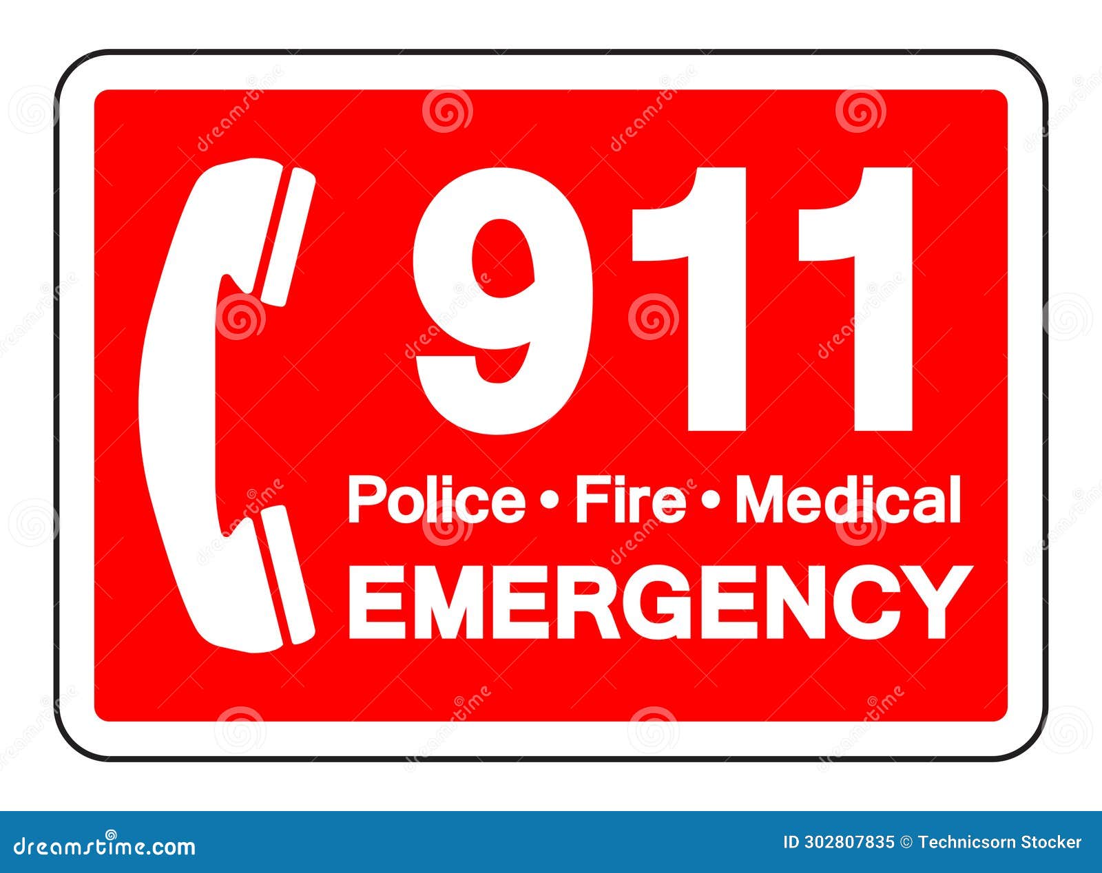 Call 911 Emergency Symbol Sign, Vector Illustration, Isolate on White ...