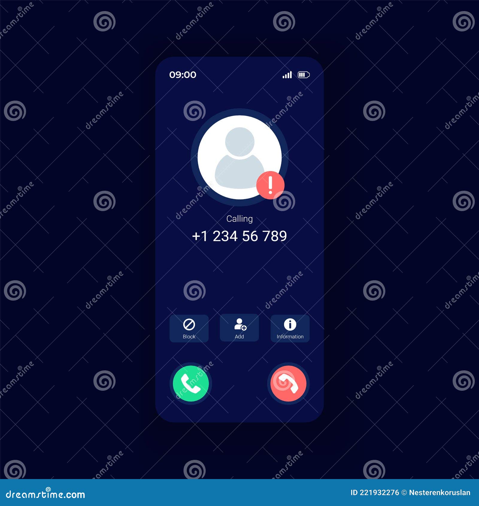 Call Filter Smartphone Interface Vector Template Stock Vector ...