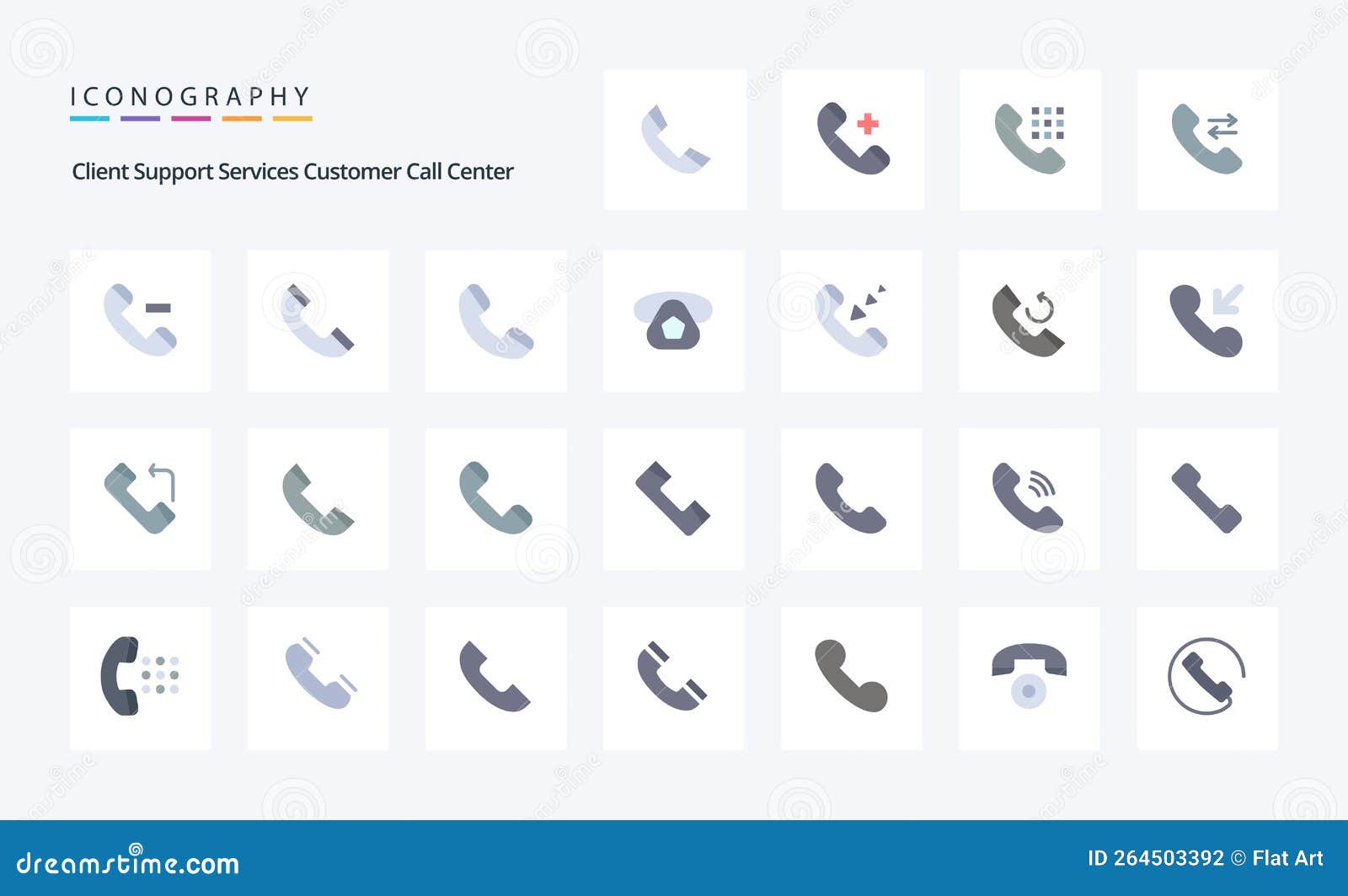 25 Call Flat Color Icon Pack. Vector Icons Illustration Stock Vector ...