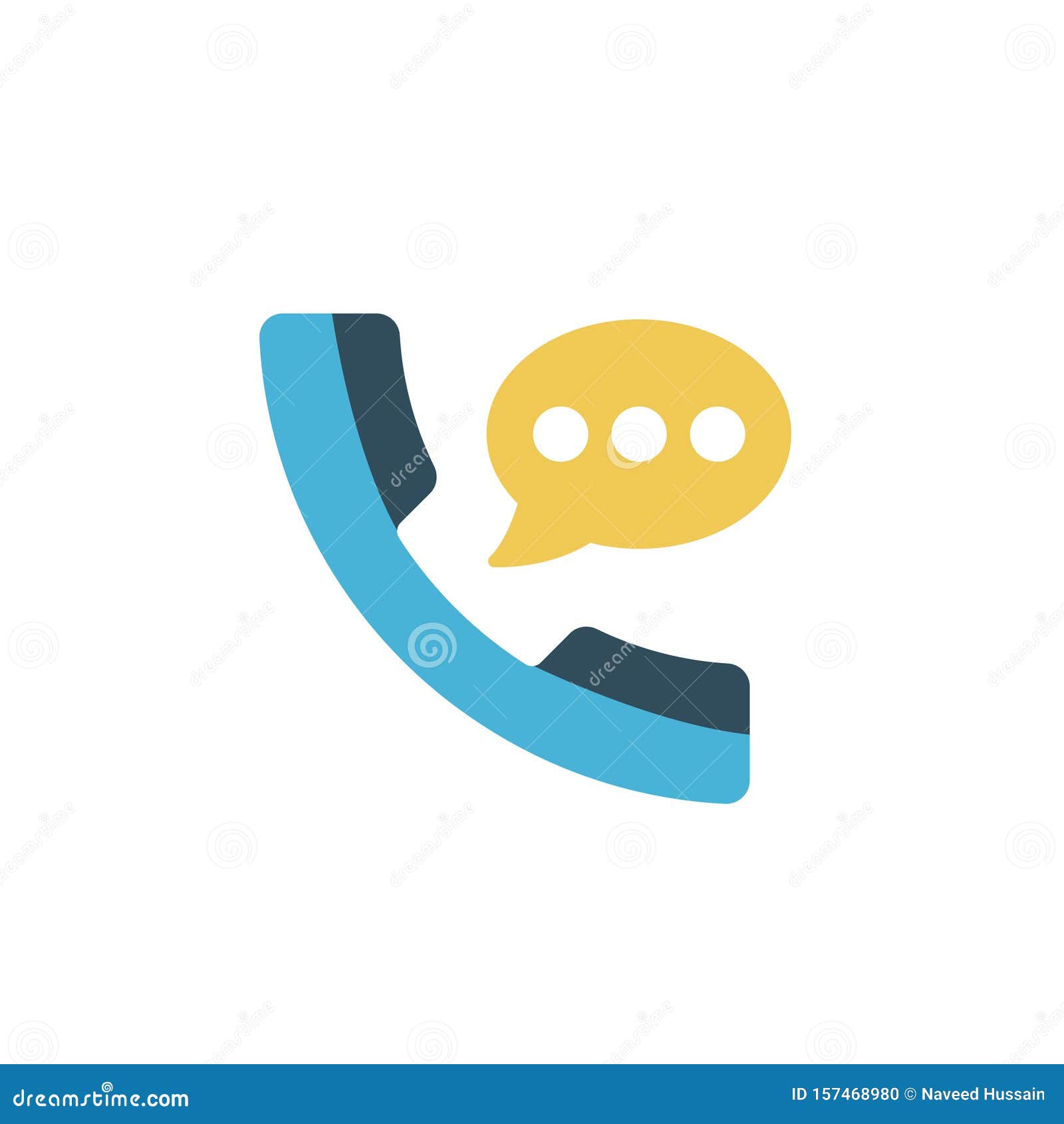 Call flat vector icon stock vector. Illustration of bubble - 157468980
