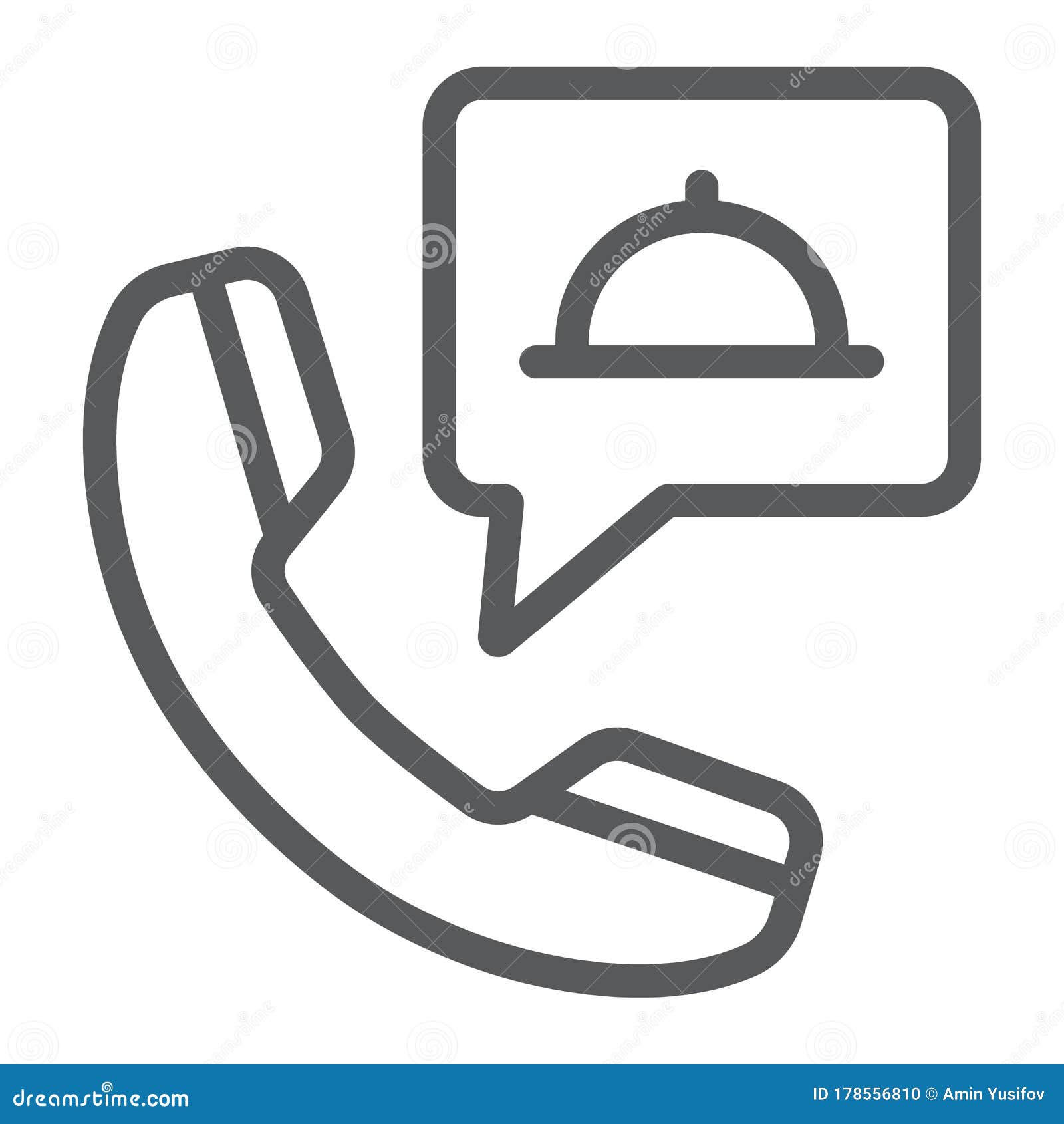 Call Food Order Line Icon, Service and Food, Food Order Sign, Vector ...