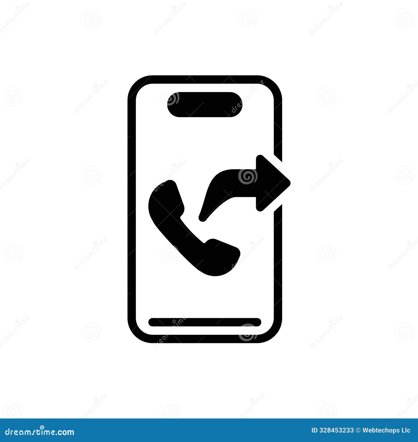 Black Solid Icon for Call Forward, Call and Communication Stock ...