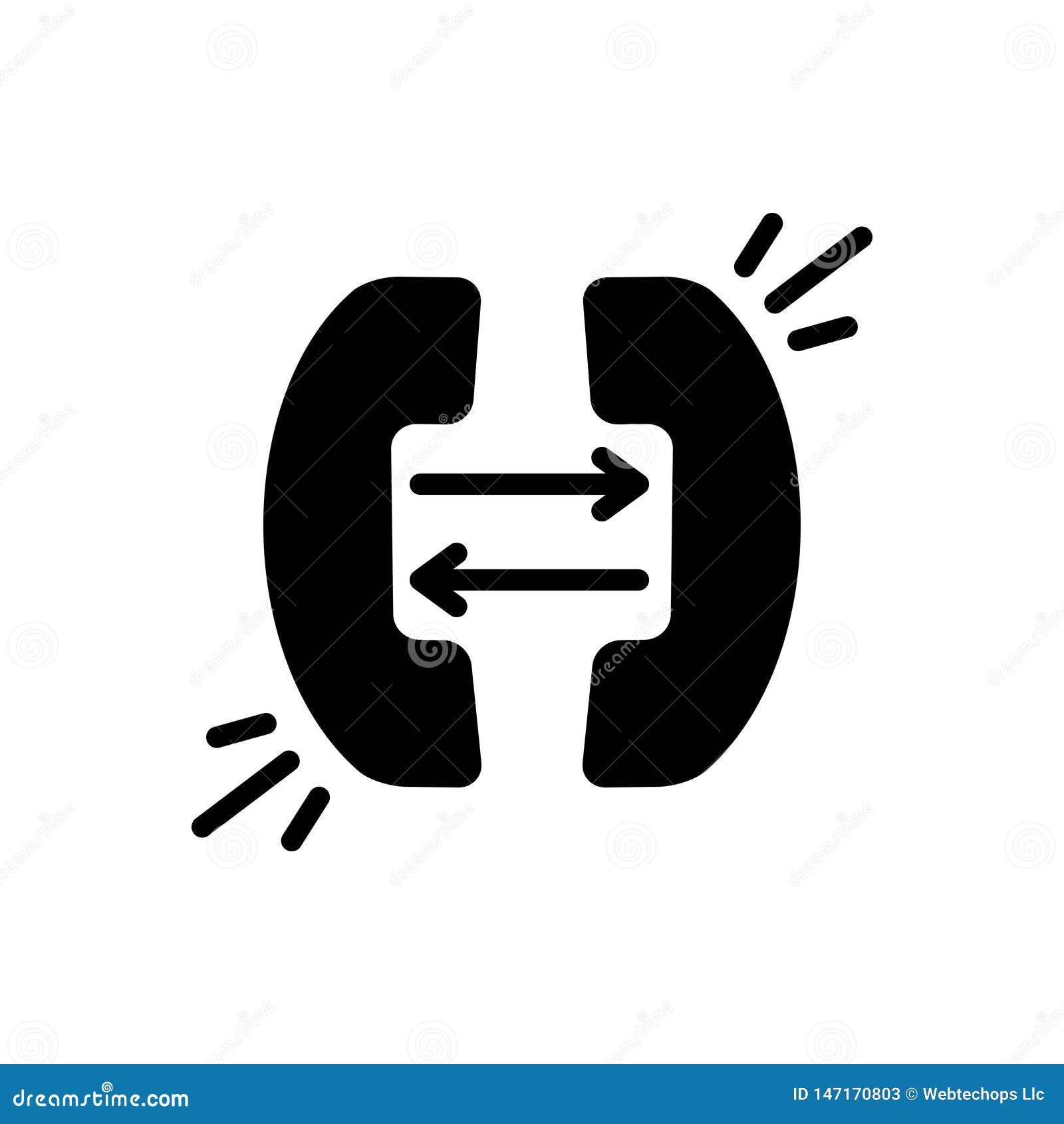 Black Solid Icon for Call Forwarding, Diversion and Network Stock ...