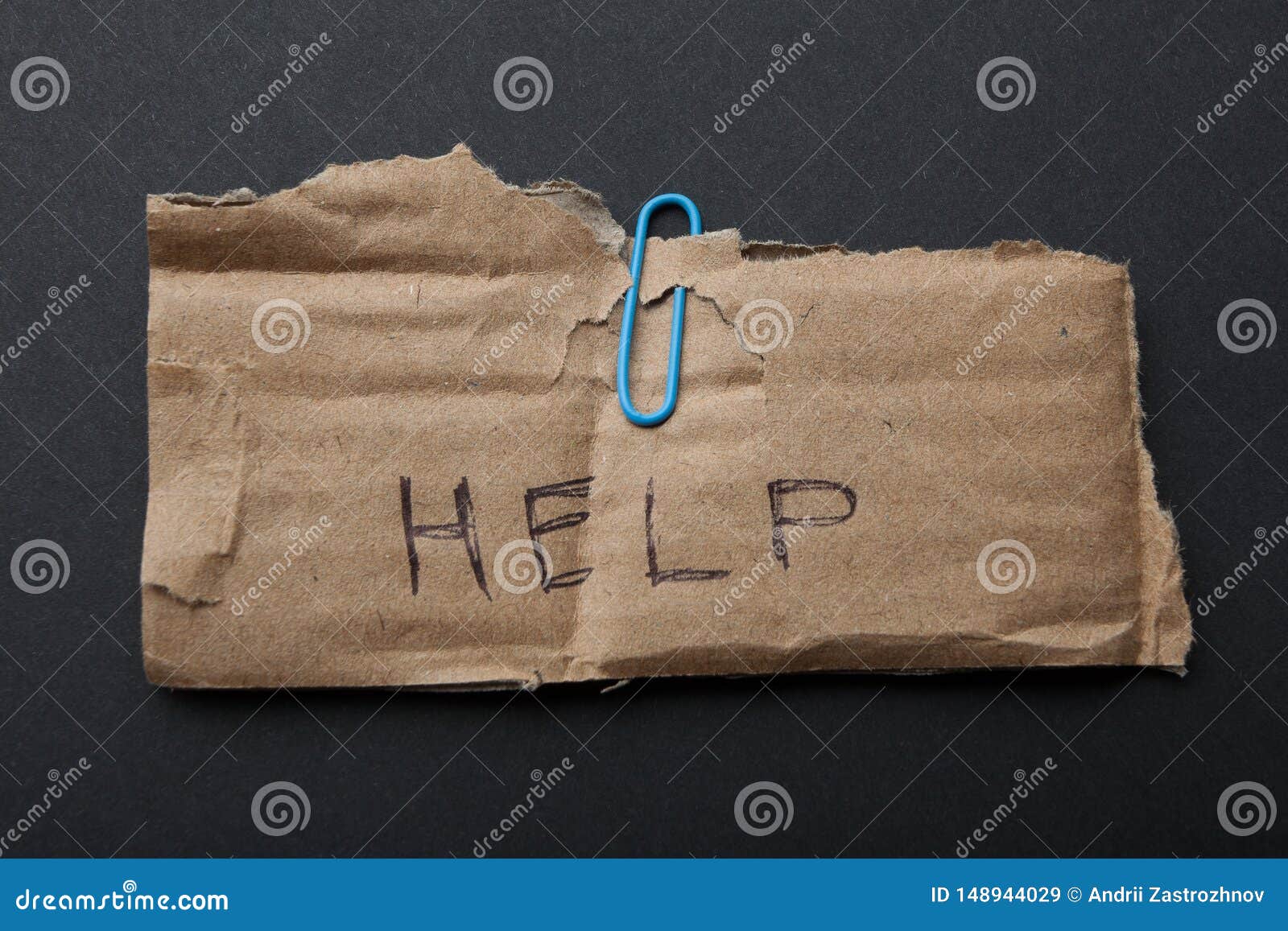 Call of Help on Old Cardboard Stock Image - Image of alone, money ...