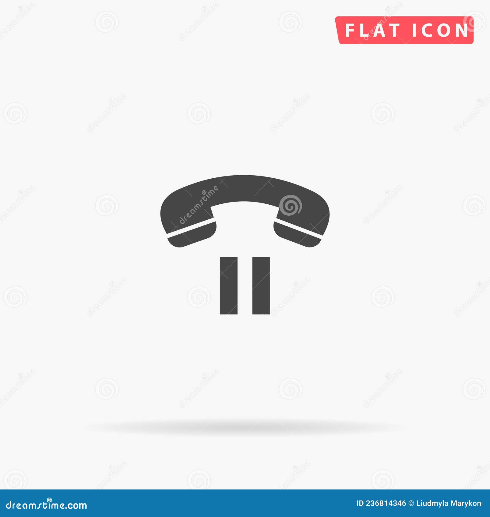 Call Hold flat vector icon stock vector. Illustration of message ...