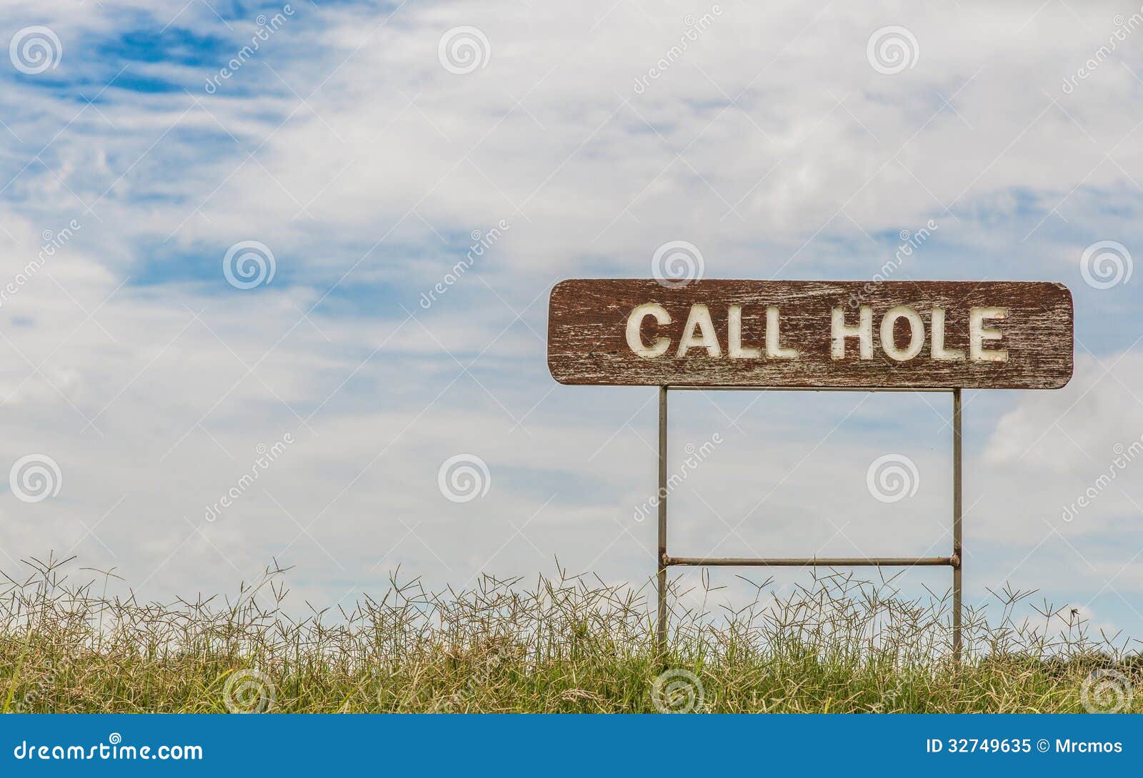Call Hole Sign in Golf Course Stock Image - Image of label, field: 32749635