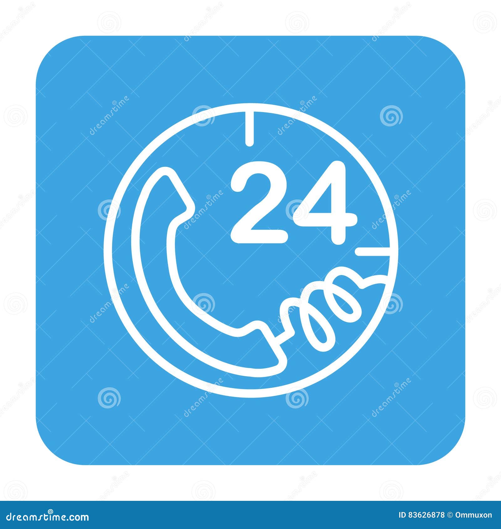 Call 24 Hours Vector Illustration | CartoonDealer.com #83626878