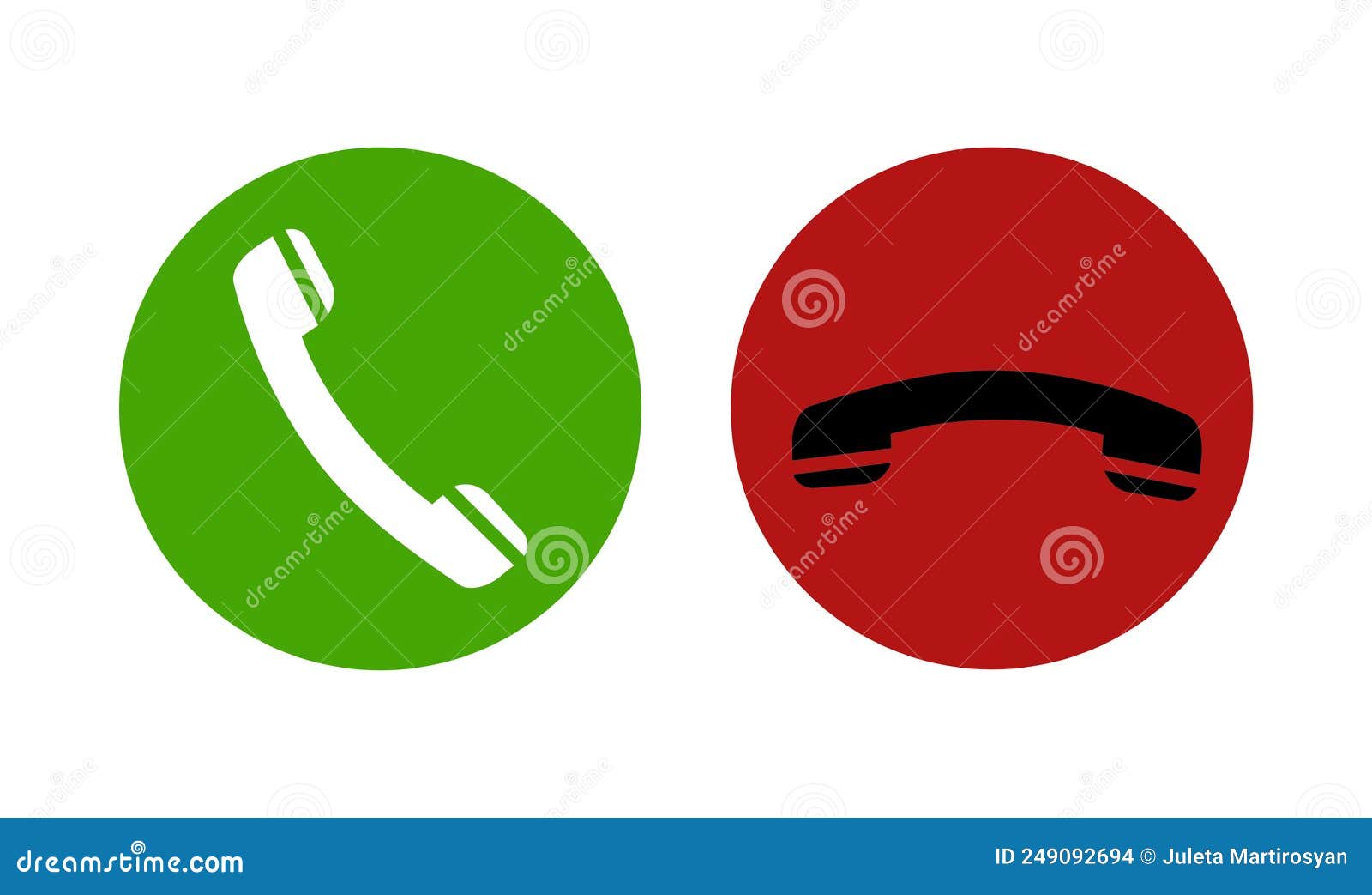Call Icon. Accept or Reject a Call Stock Illustration - Illustration of ...