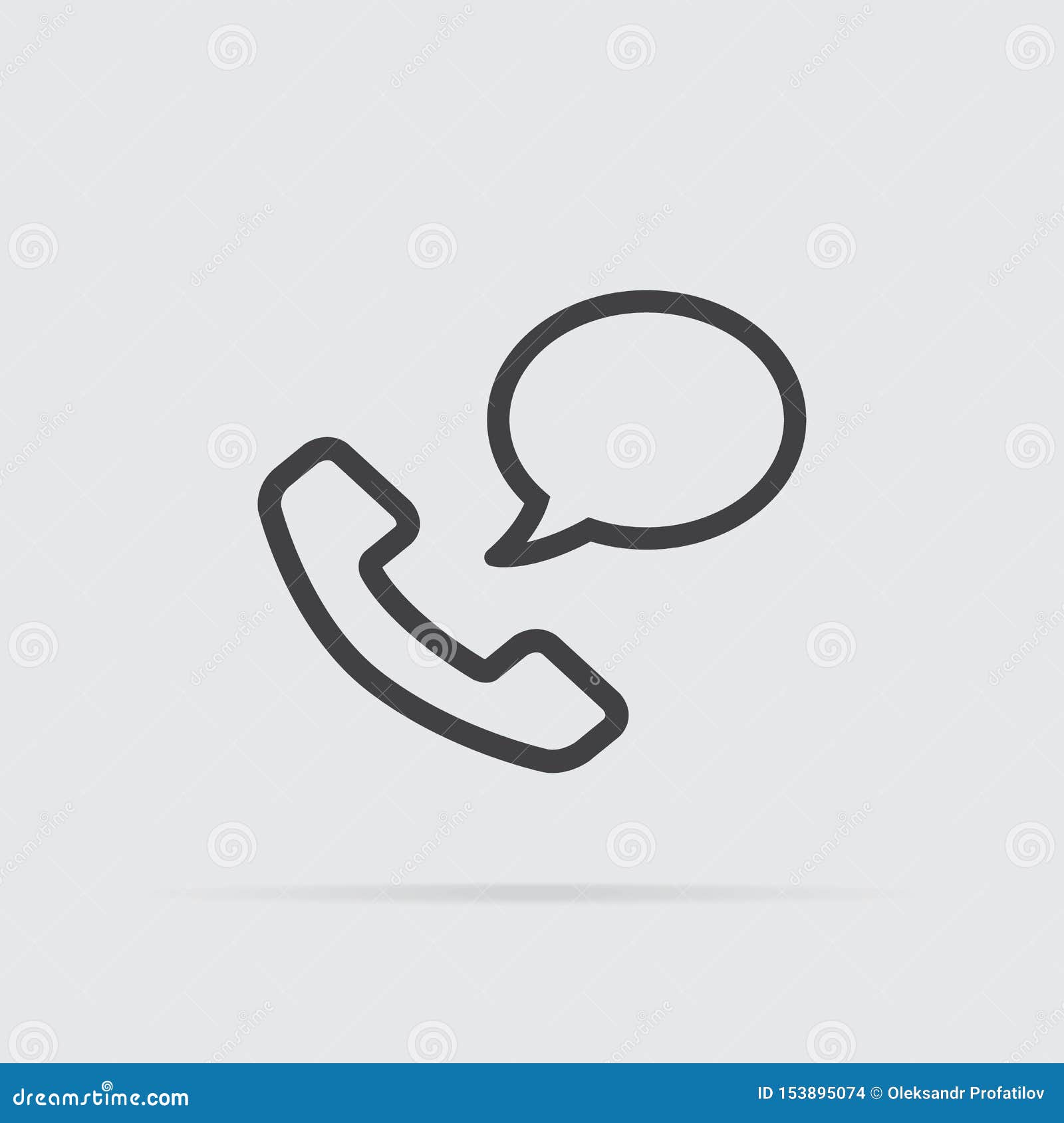 Call Icon in Flat Style Isolated on Grey Background Stock Vector ...