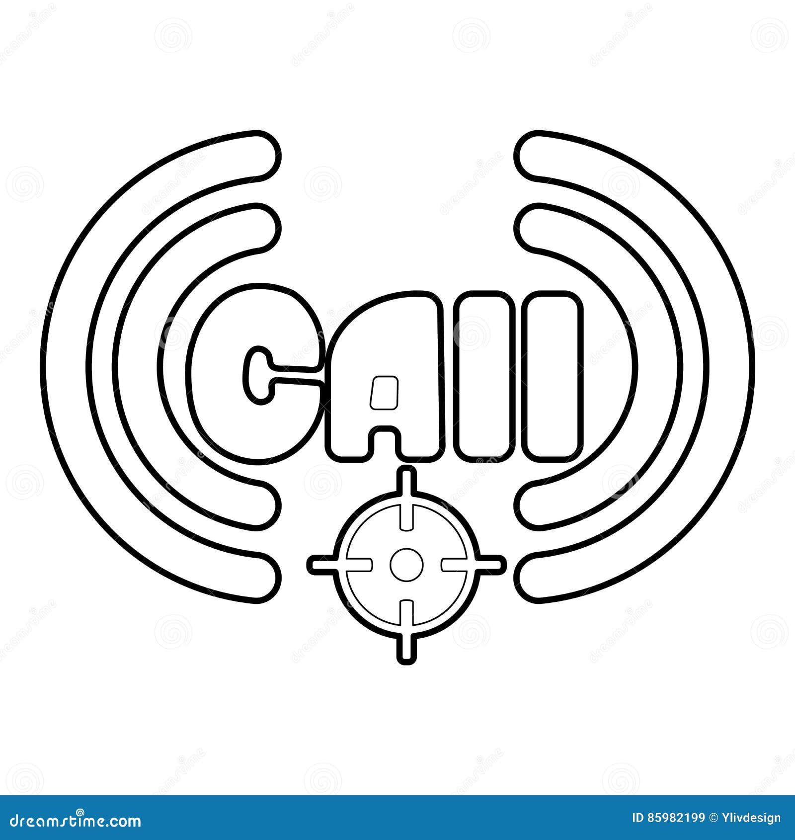 Call icon, outline style stock vector. Illustration of service - 85982199