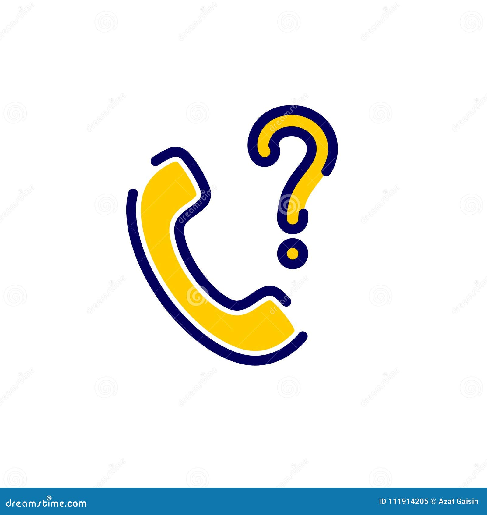 Call Icon with Question Mark. Call Icon and Help, How To, Info, Query ...