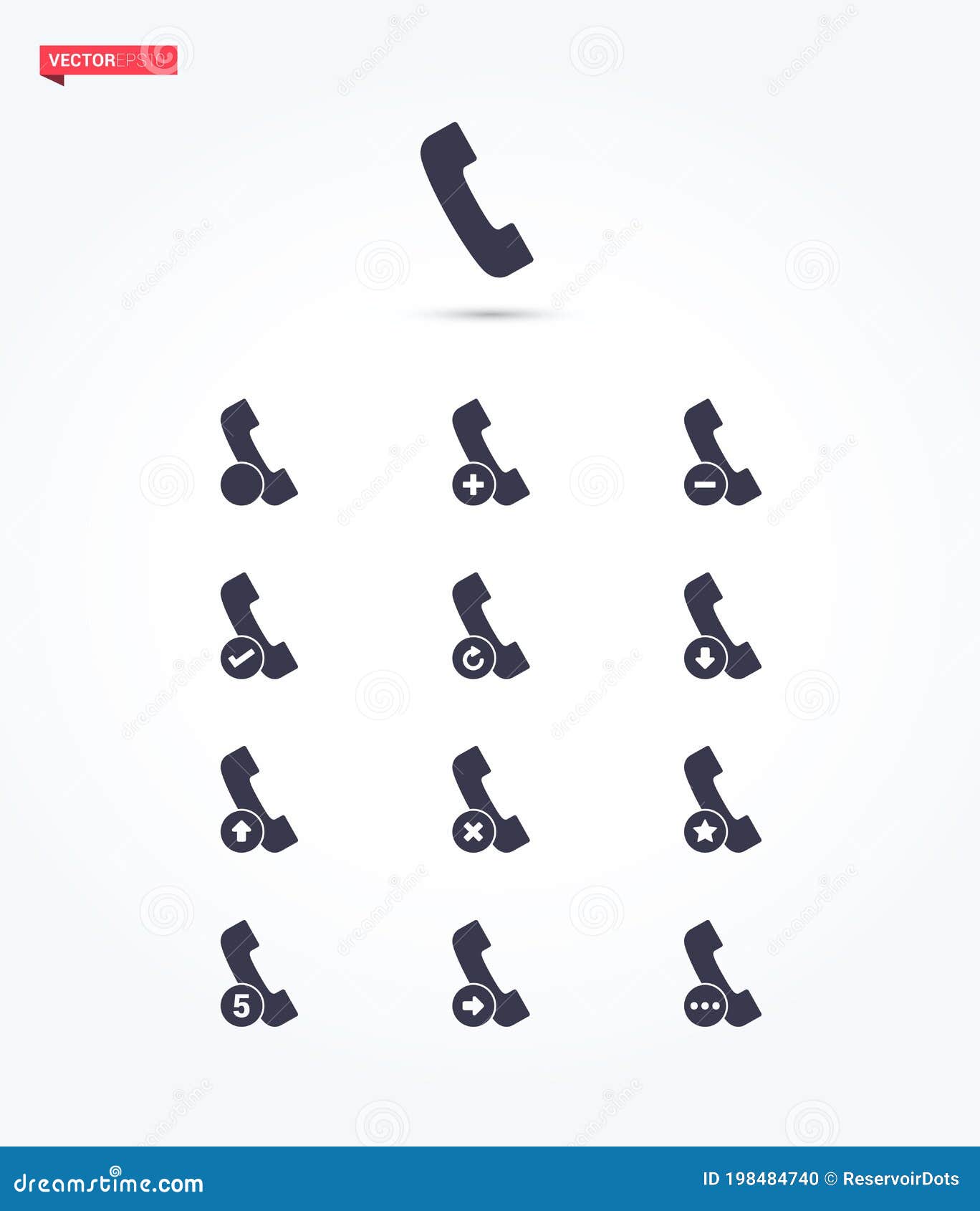 Call Icon Set stock vector. Illustration of smart, information - 198484740