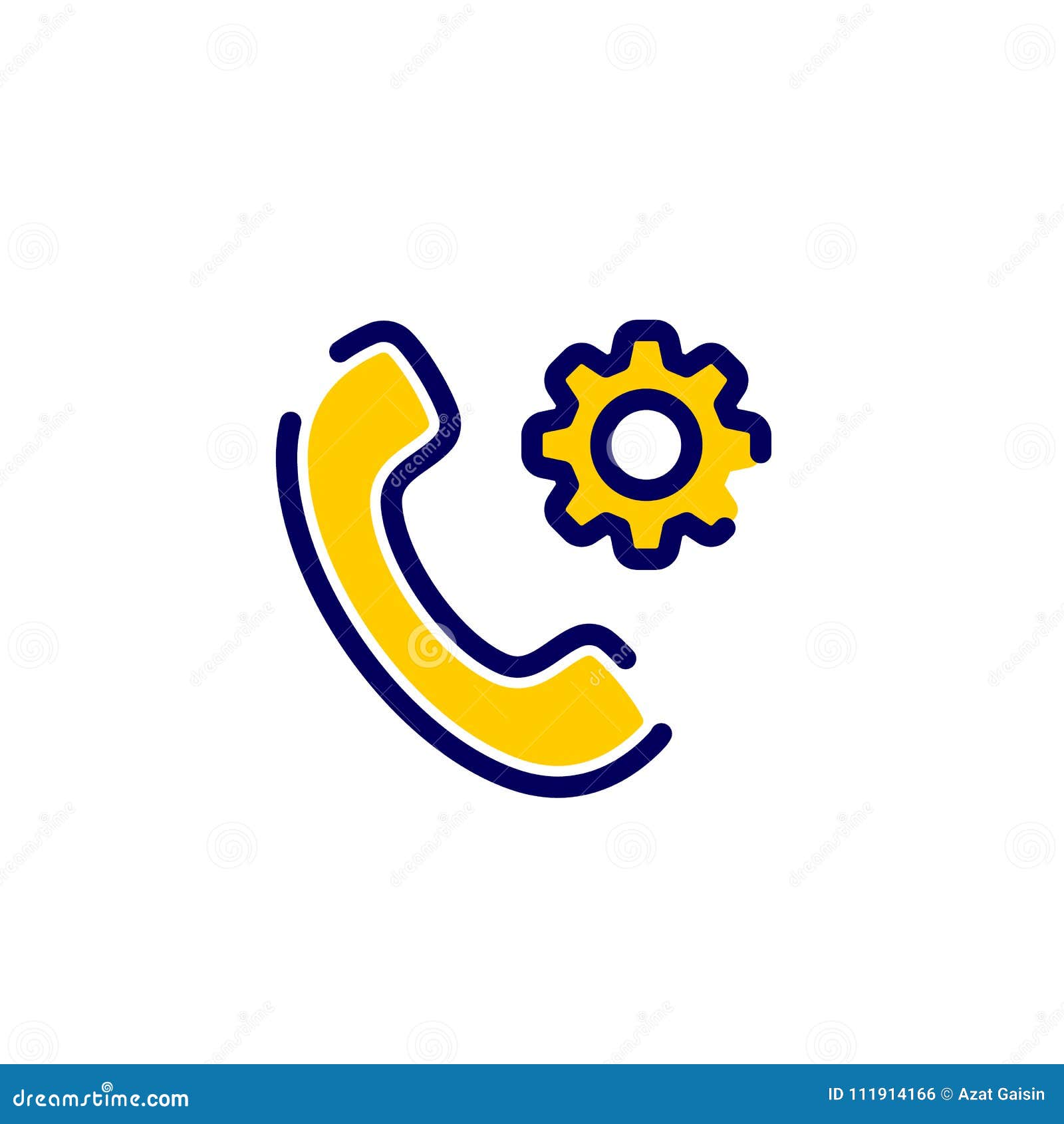 Call Icon with Settings Sign. Call Icon and Customize, Setup, Manage ...