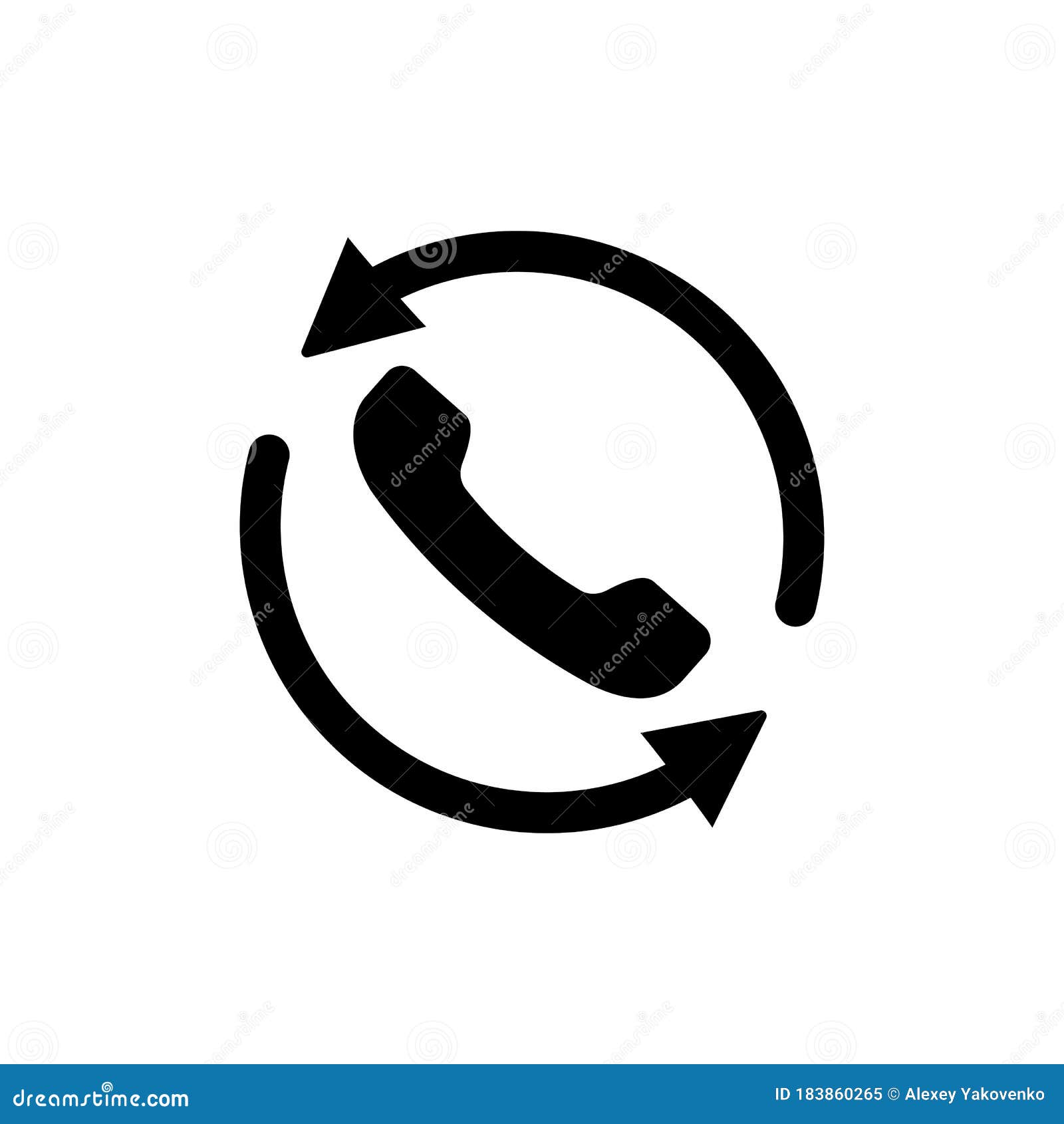 Call Icon Surrounded with Arrow on an Isolated White Background. EPS 10 ...