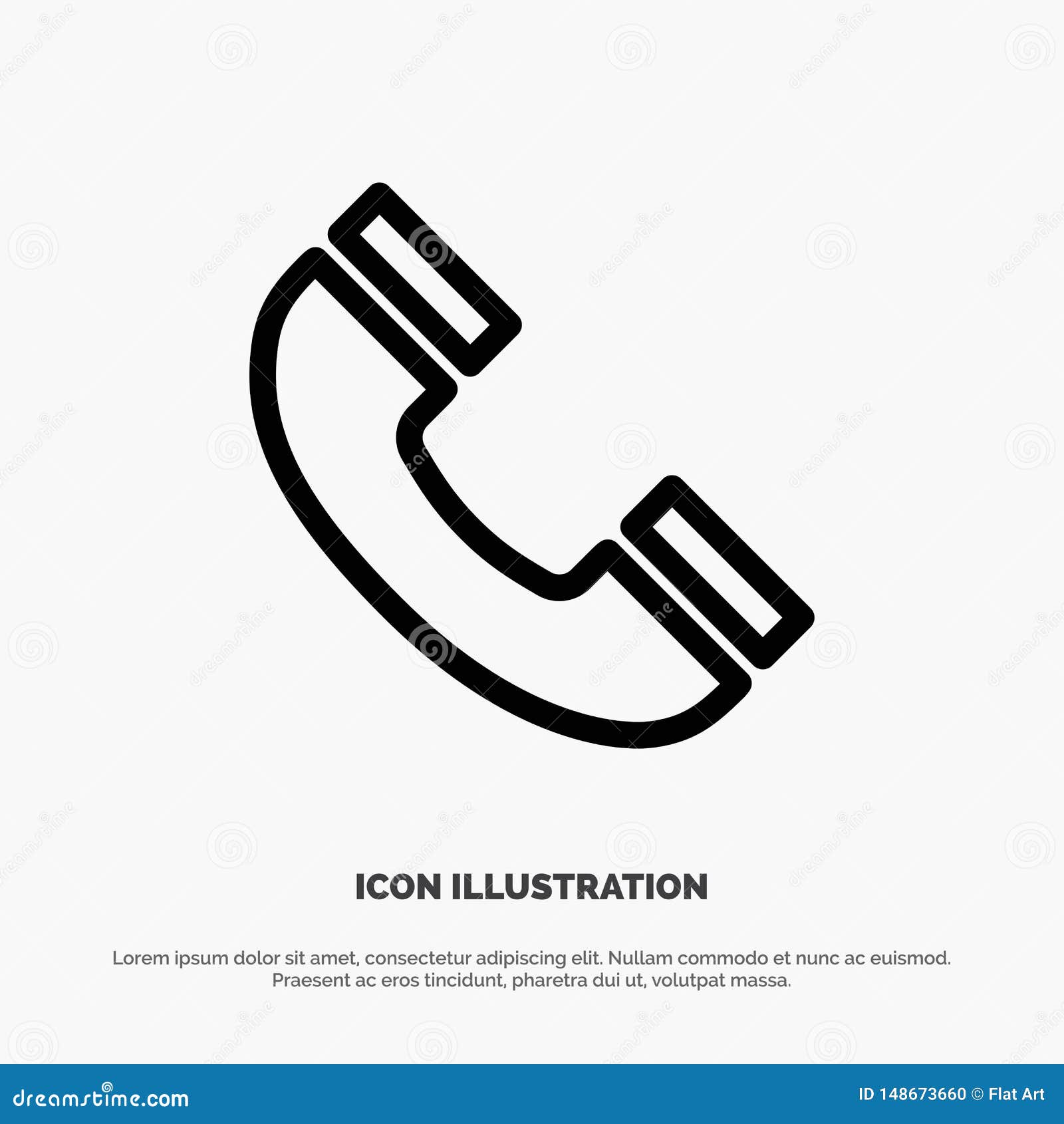 Call, Interface, Phone, Ui Line Icon Vector Stock Vector - Illustration ...