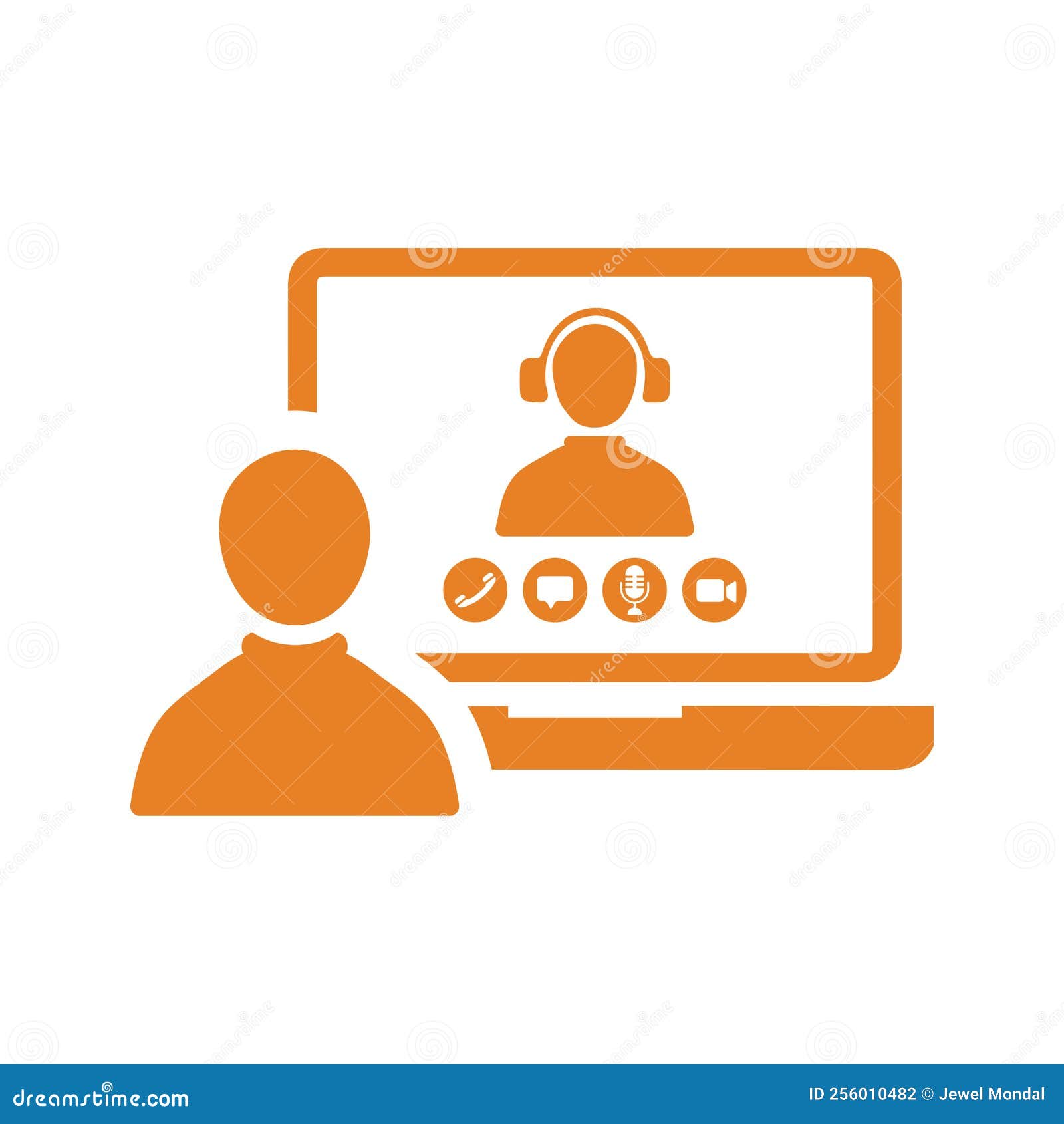 Call, Interview, Video Icon. Orange Vector Graphics Stock Illustration ...