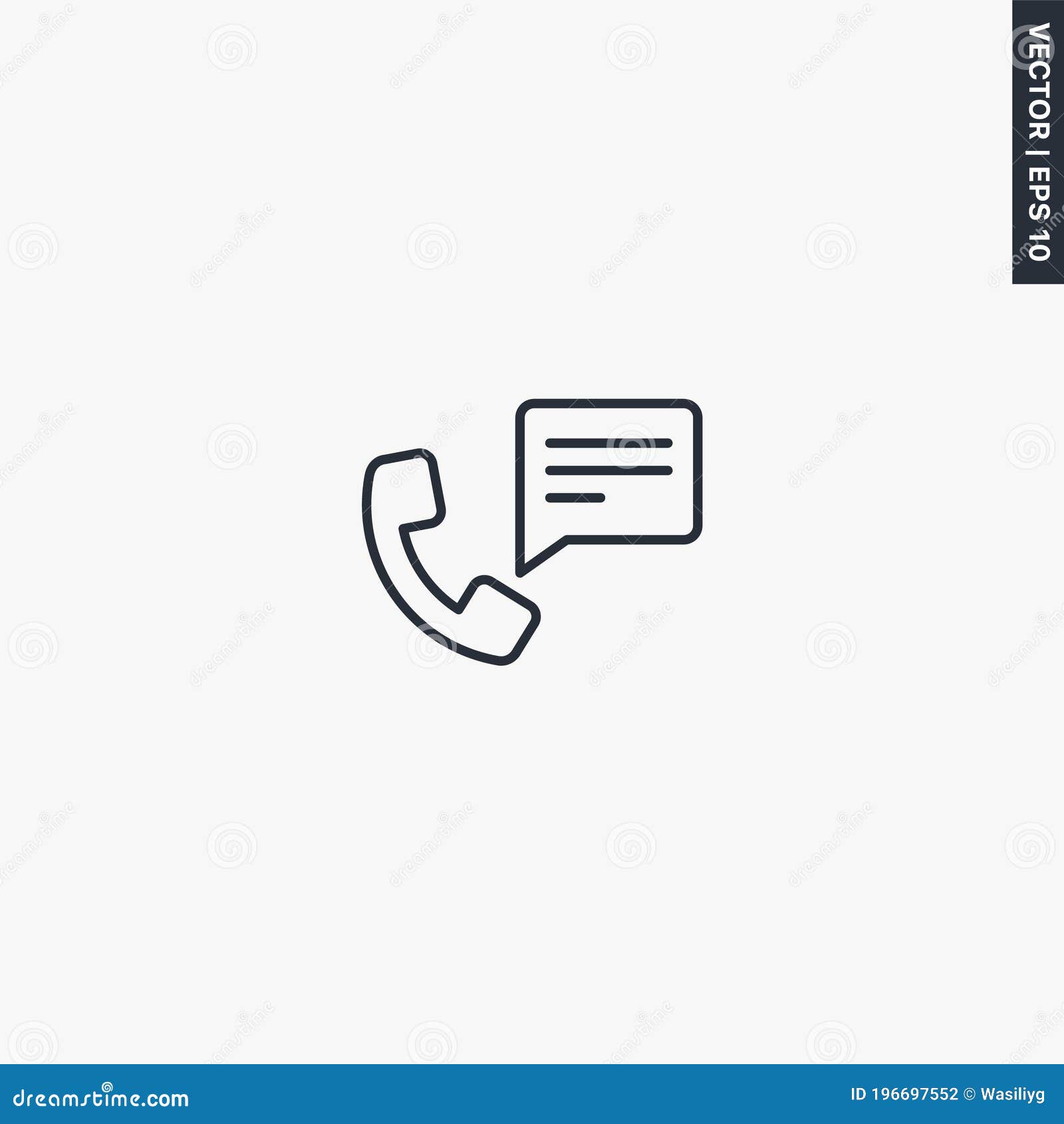 Call, Linear Style Sign for Mobile Concept and Web Design Stock Vector ...