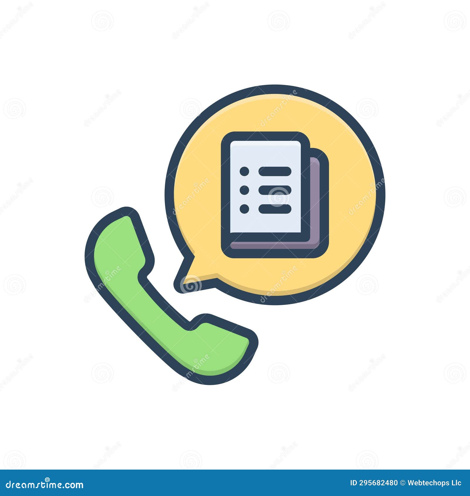 Color Illustration Icon for Call List, Call and Contact Stock ...
