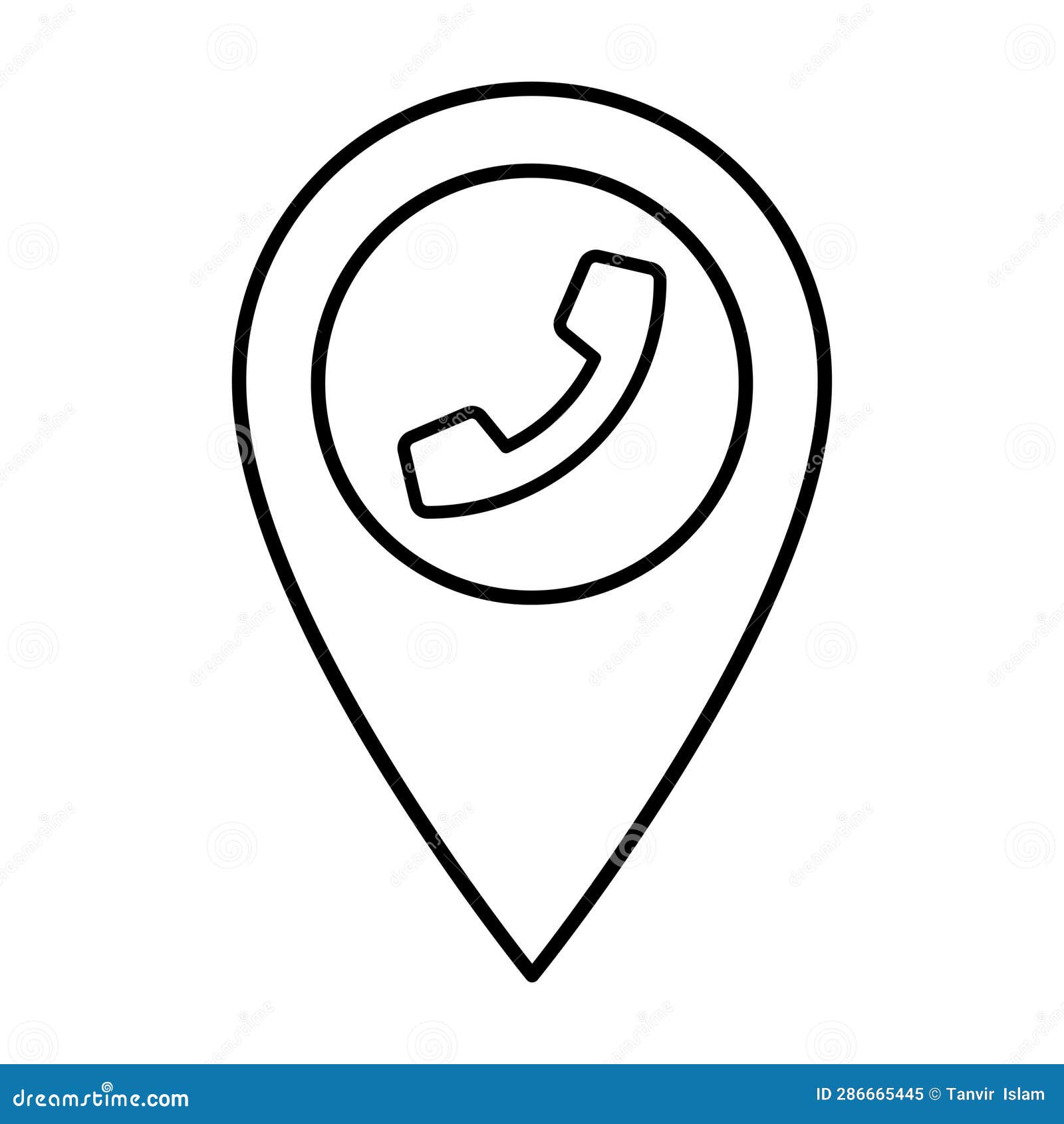 Call Location Icon in Outline Style Stock Vector - Illustration of sign ...