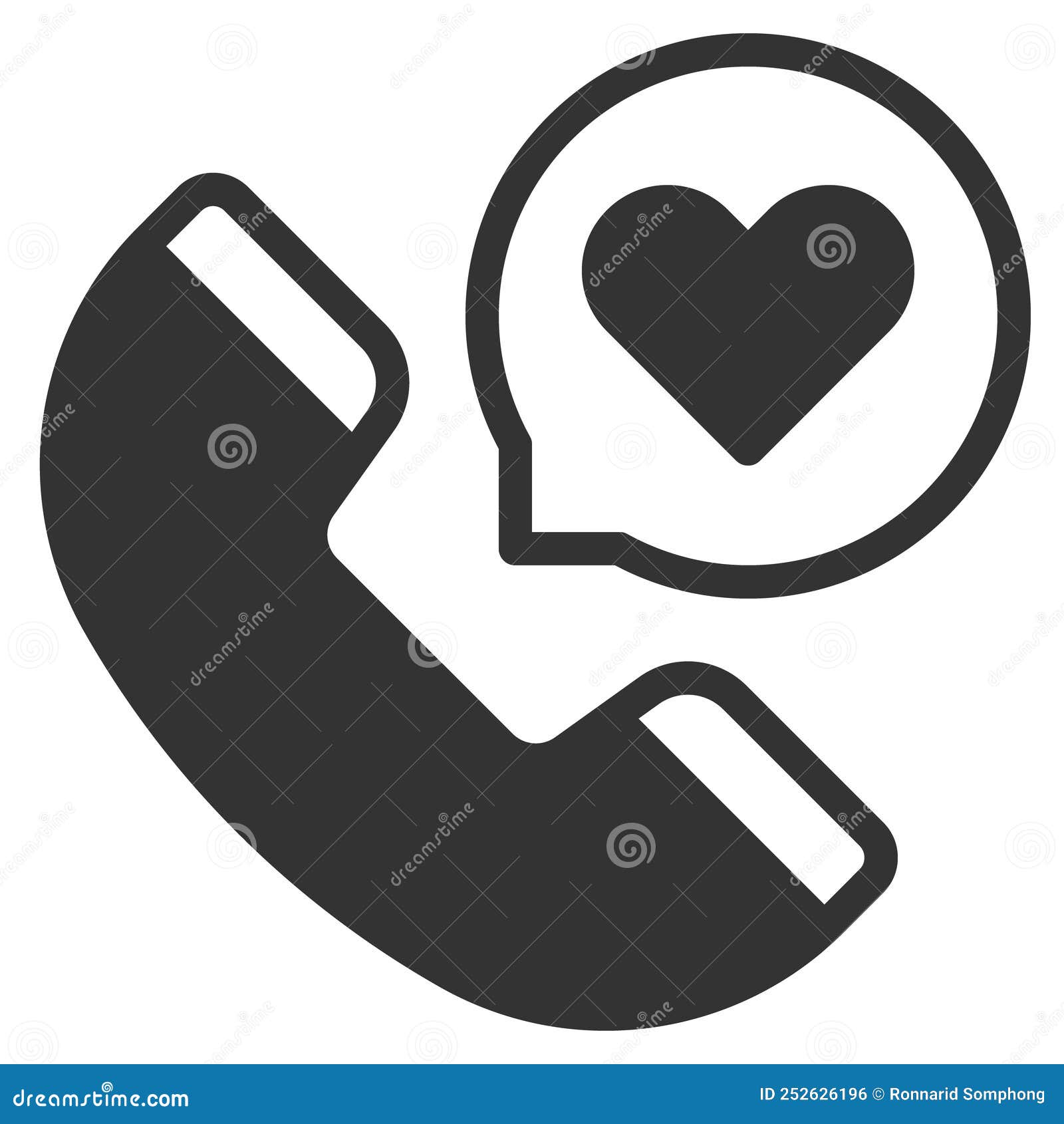 Call Love Icon Solid Vector Illustration Stock Vector - Illustration of ...