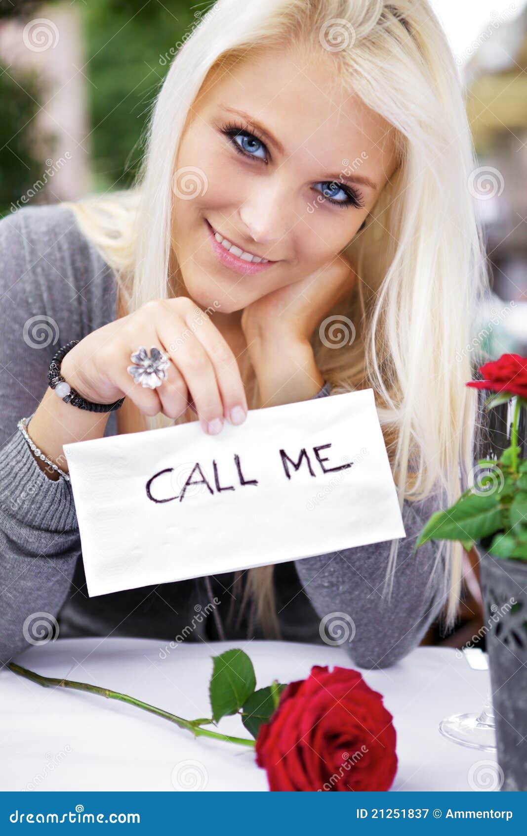 Call me stock image. Image of nice, female, beauty, happy - 21251837