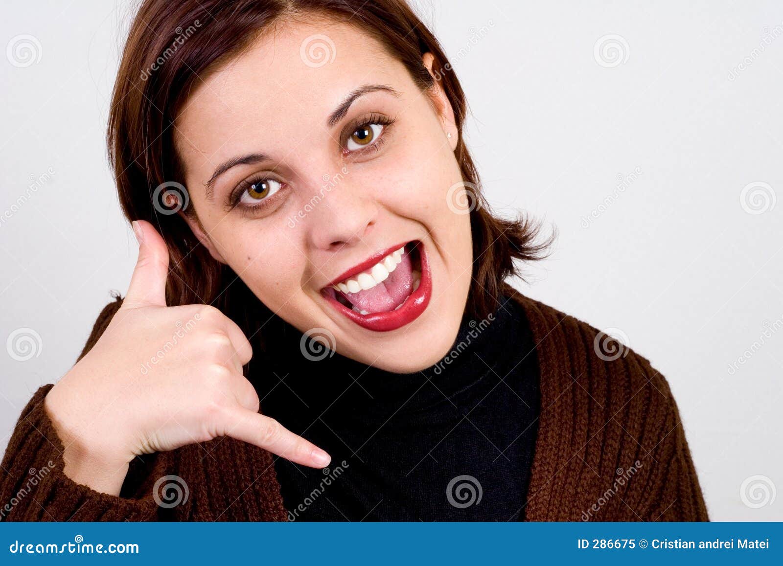 Call me stock image. Image of communication, gesture, teeth - 286675