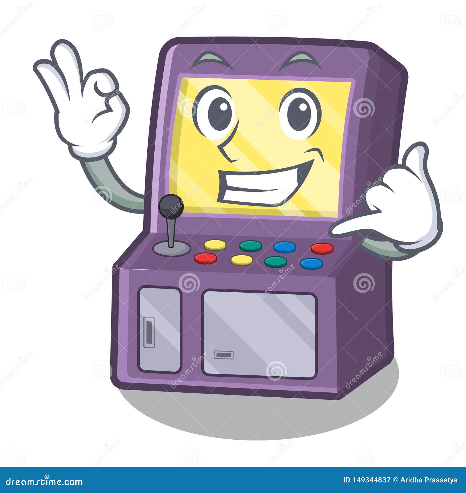 Call Me Arcade Machine in the Cartoon Shape Stock Vector - Illustration ...