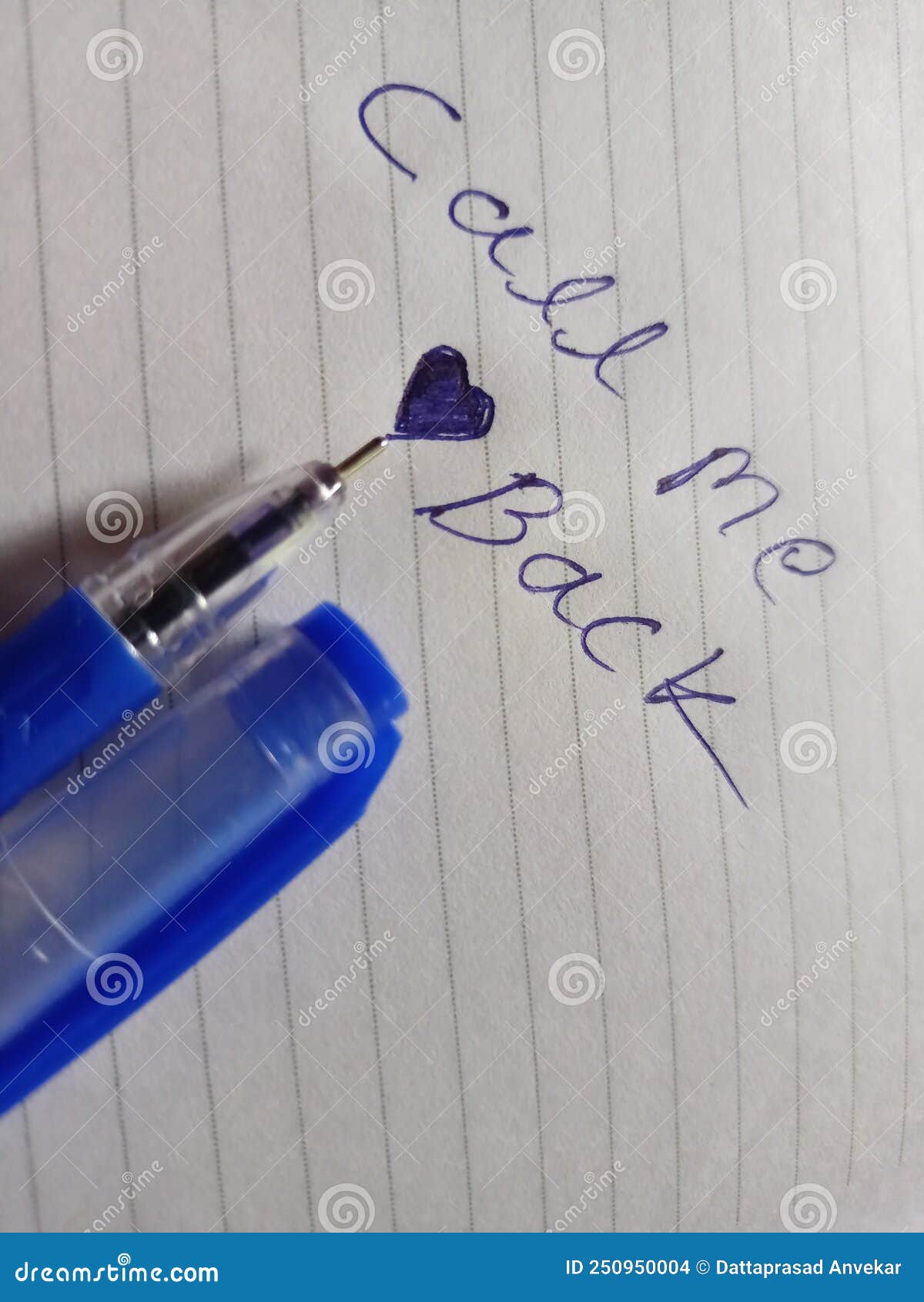 Call Me Back Message with Hart Shep Stock Photo - Image of message ...