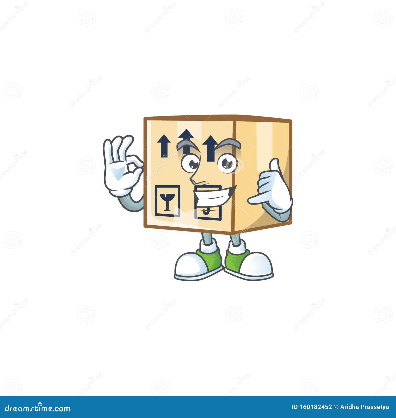 Call Me Cardboard Close Square in Character Mascot Stock Vector ...