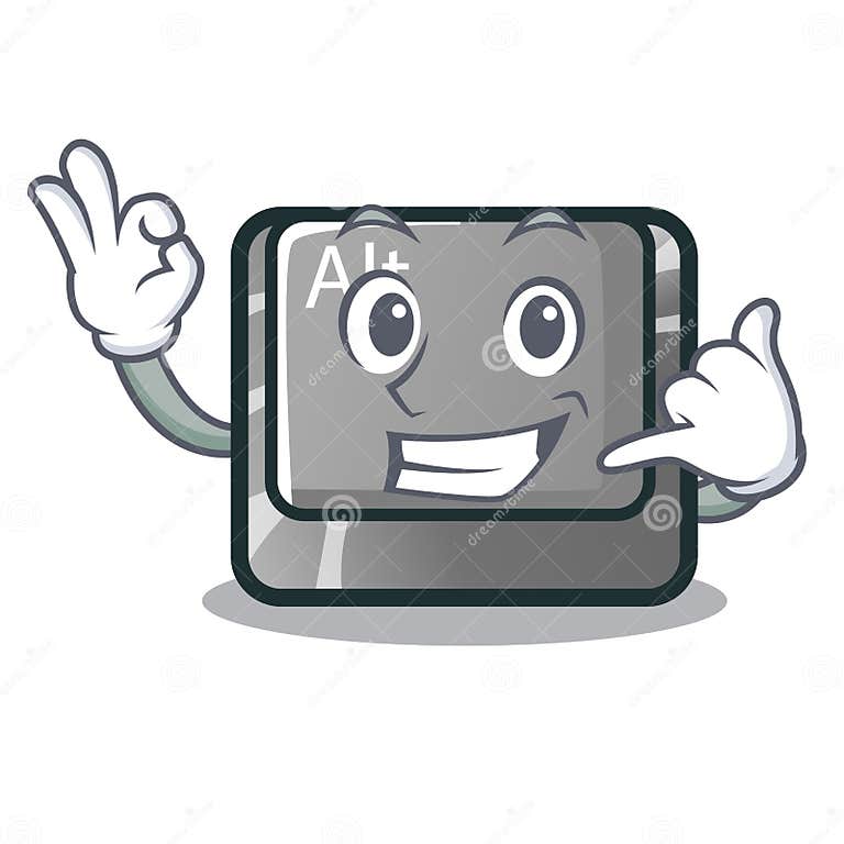 Call Me Cartoon Alt Button on the Table Stock Vector - Illustration of ...