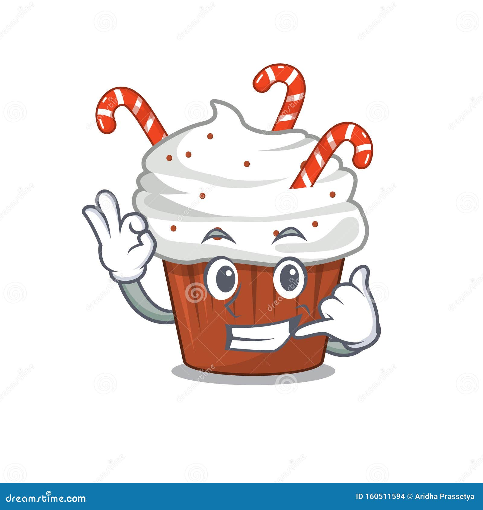 Call Me Christmas Cupcake with in Cartoon Shape Stock Vector ...