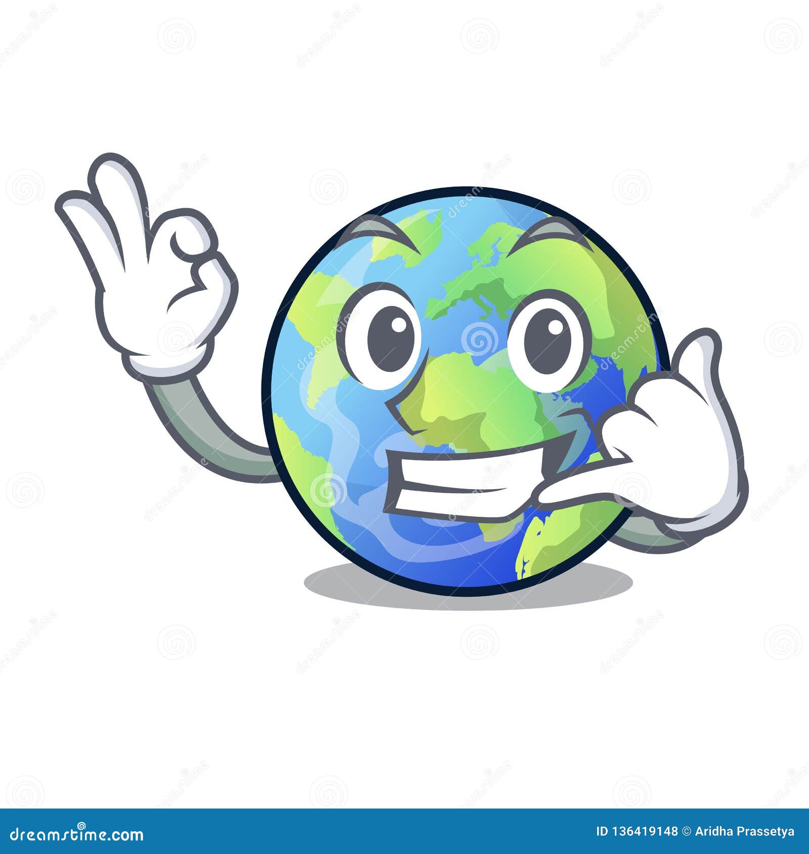 Call Me Earth Isolated with in the Cartoons Stock Vector - Illustration ...