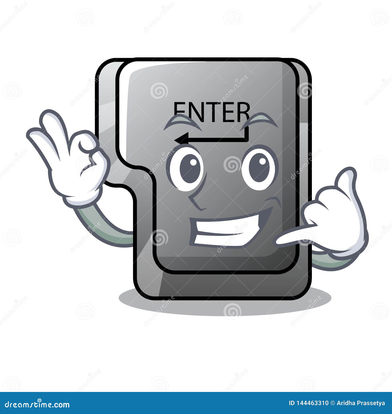 Call Me Enter Button Installed on Computer Cartoon Stock Vector ...