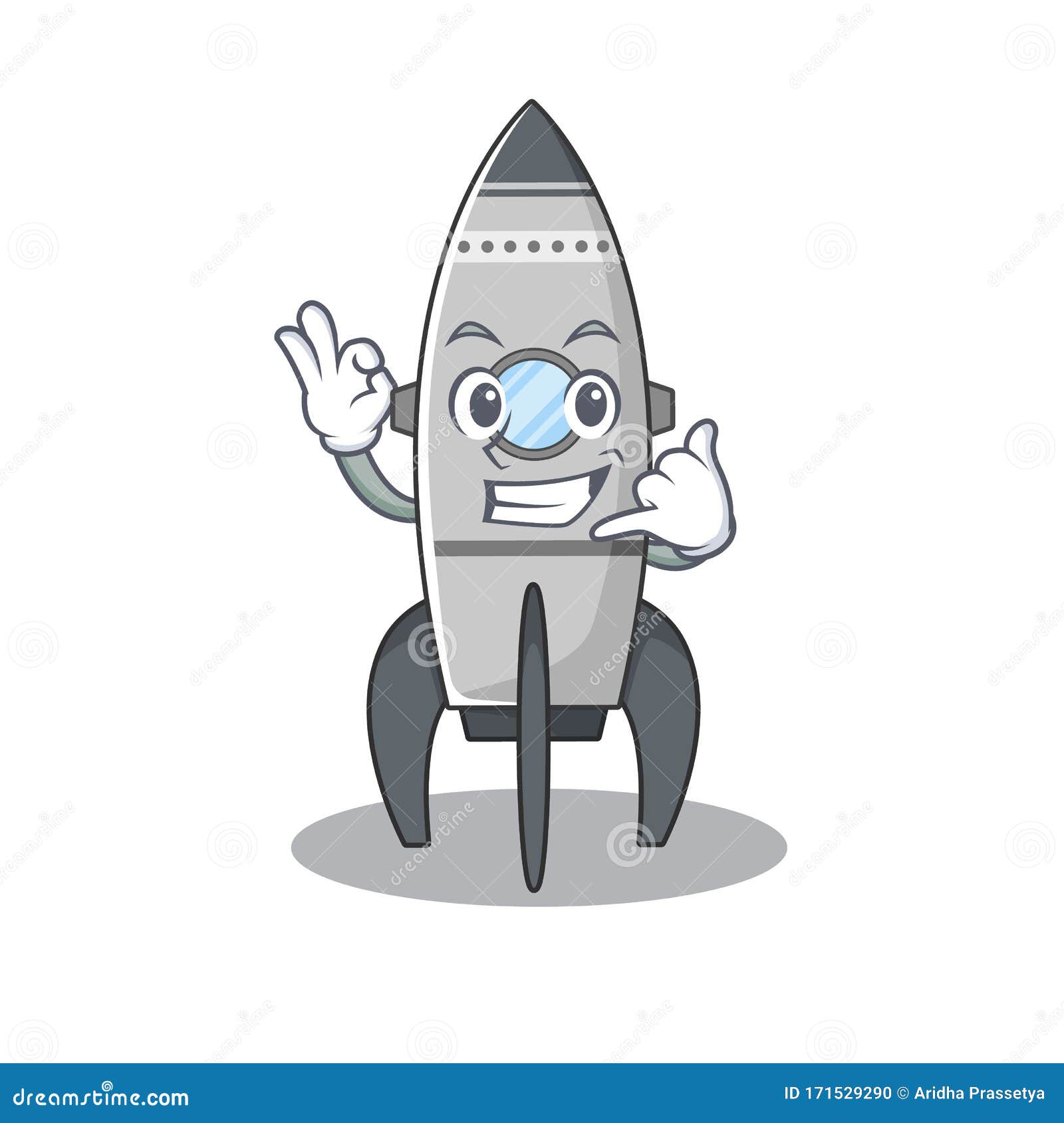 Call Me Funny Rocket Cartoon Character Concept Stock Vector ...