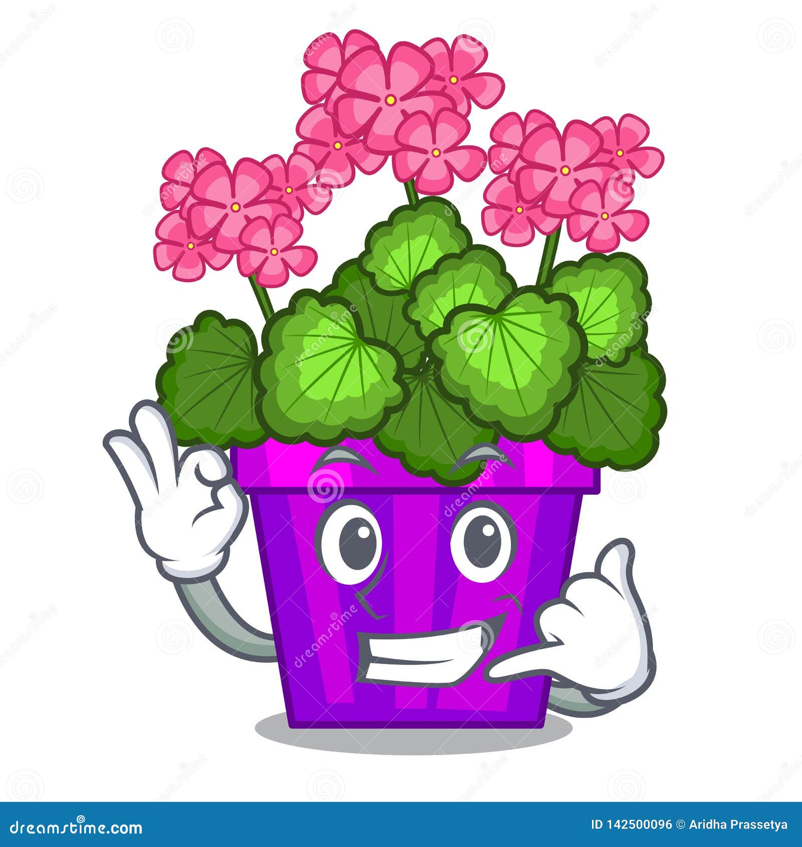 Call Me Geranium Flowers in the Cartoon Shape Stock Vector ...