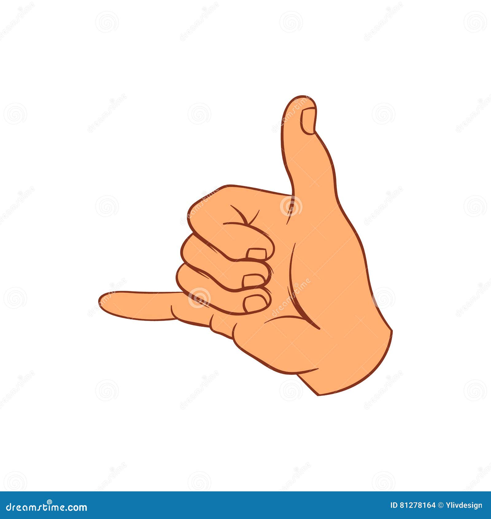 Call Me Gesture Icon, Cartoon Style Stock Vector - Illustration of ...