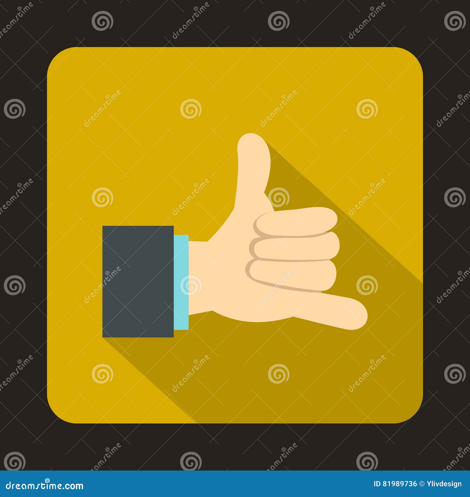 Call Me Gesture Icon in Flat Style Stock Vector - Illustration of cool ...